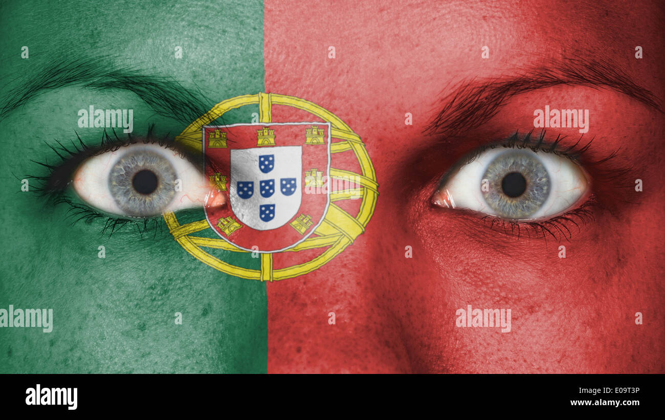 Portugal flag face paint hi-res stock photography and images - Alamy