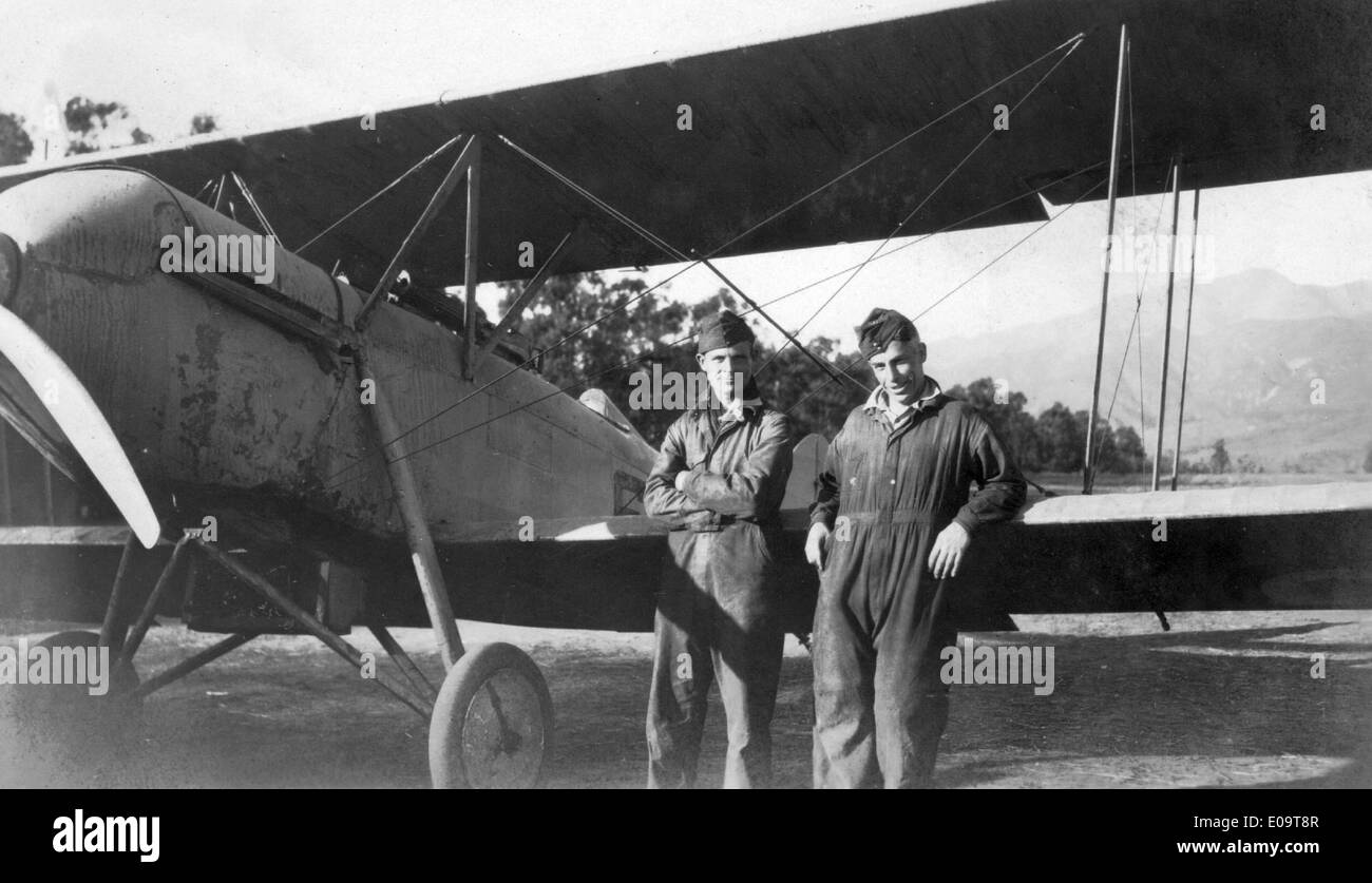77. Whittier Airport owners with Waco 9 Stock Photo - Alamy