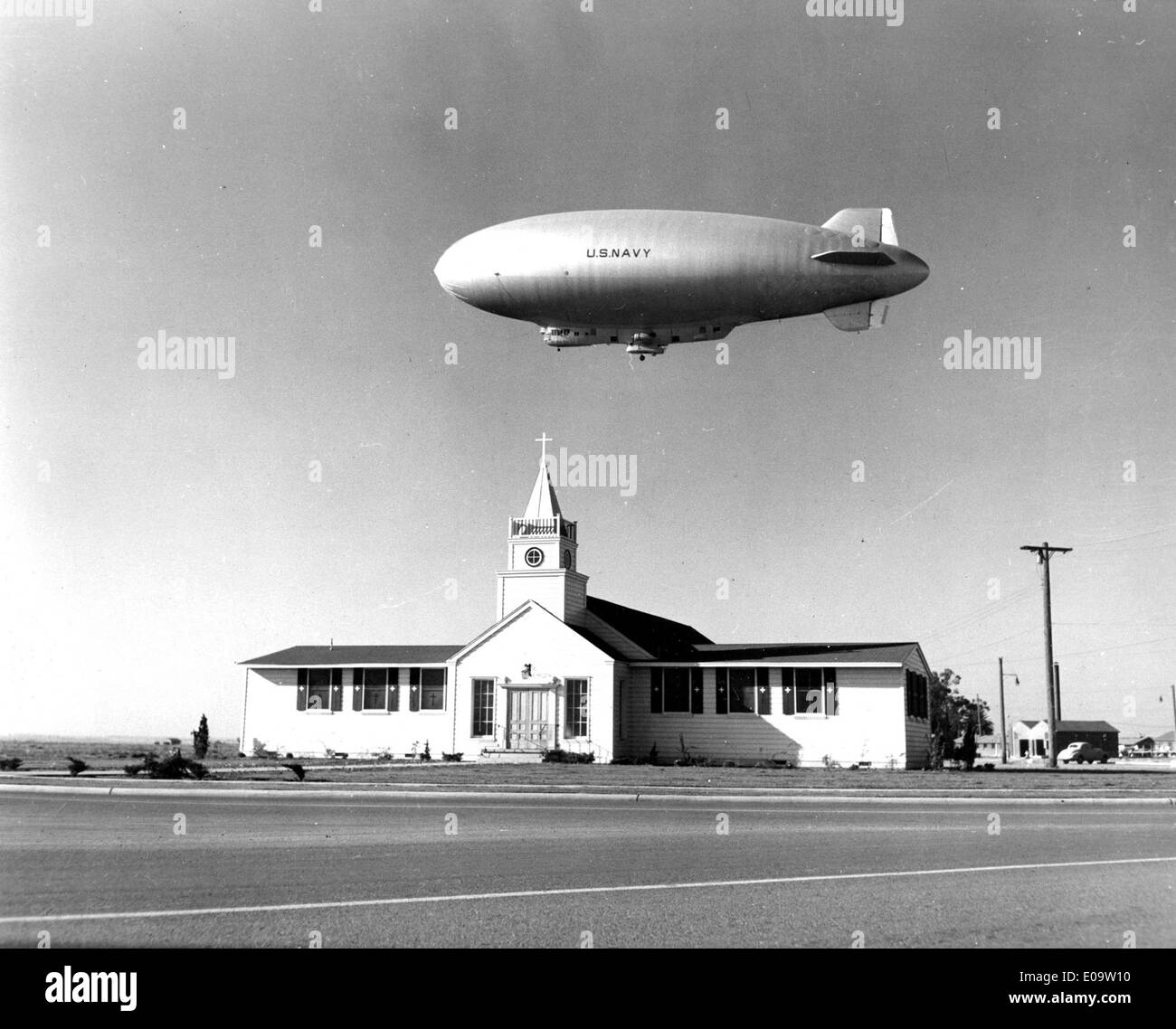 This image shows the Goodyear M-1, an early blimp used for surveillance ...