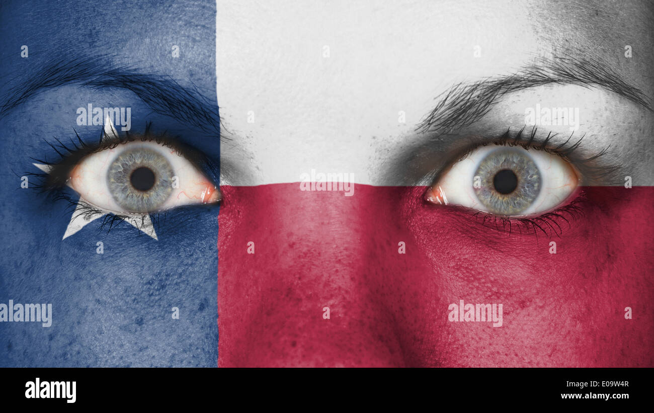 Texas flag face paint hi-res stock photography and images - Alamy