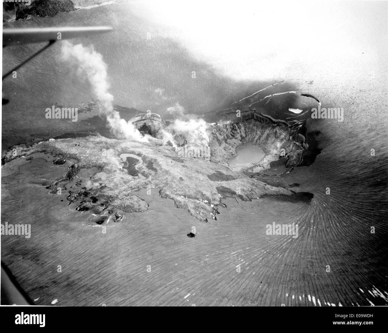 This image captures the interior of a volcanic caldera, a large crater ...