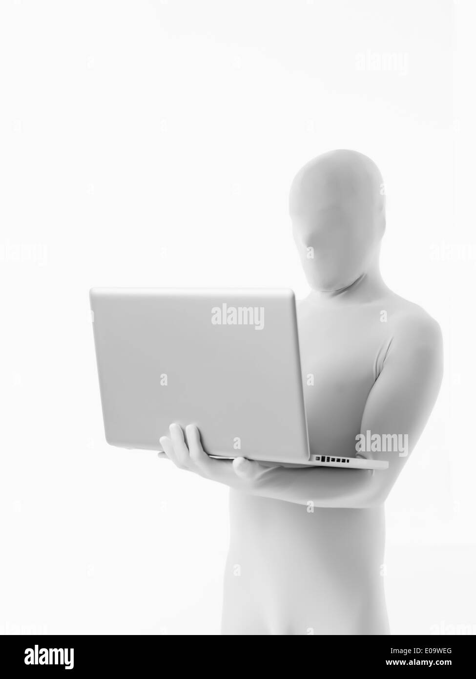 Man laptop in white Black and White Stock Photos & Images - Alamy