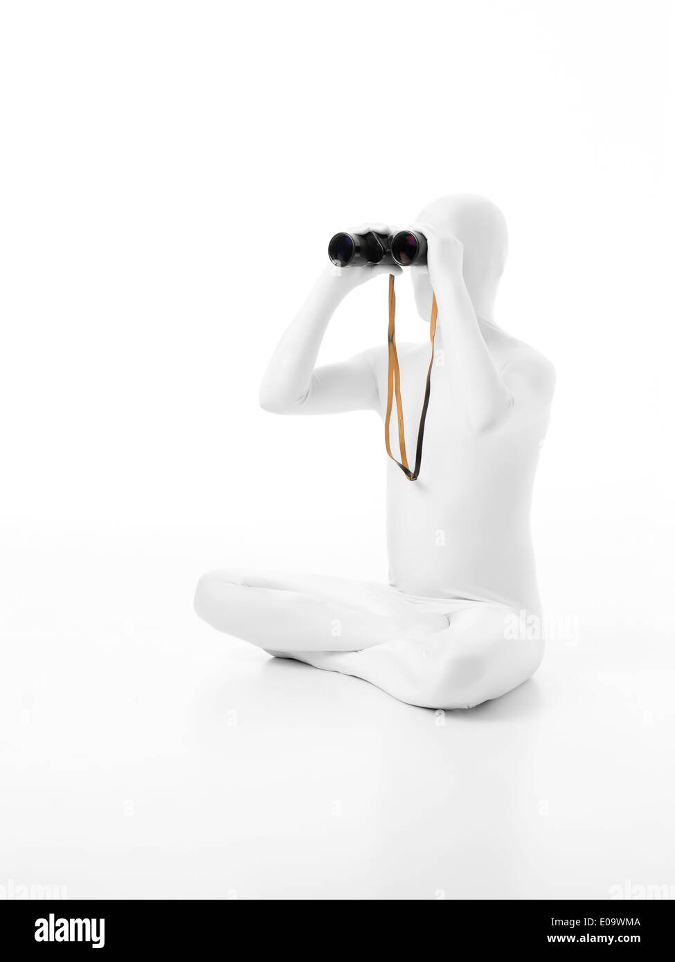 Faceless man dressed white sitting hi-res stock photography and images ...