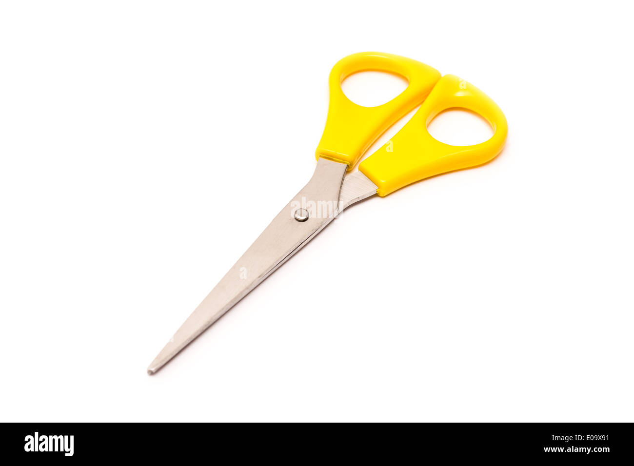Yellow Scissors Isolated On White Stock Photo - Alamy