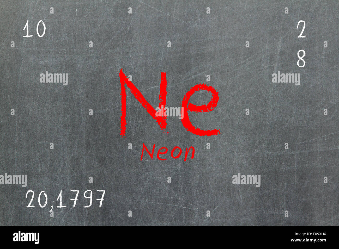 Isolated blackboard with periodic table Neon Chemistry Stock Photo - Alamy