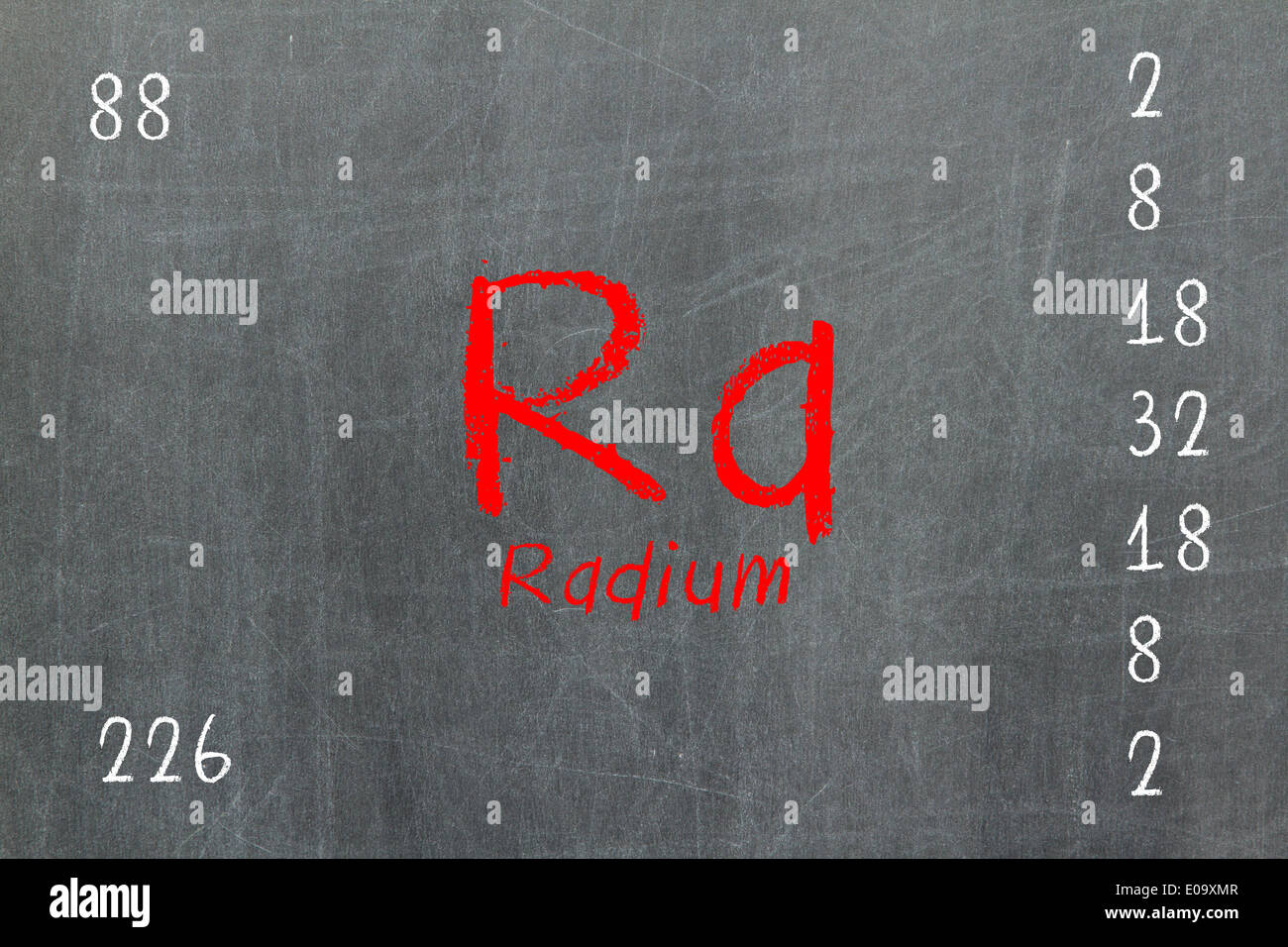 Isolated blackboard with periodic table Radium Chemistry Stock Photo ...