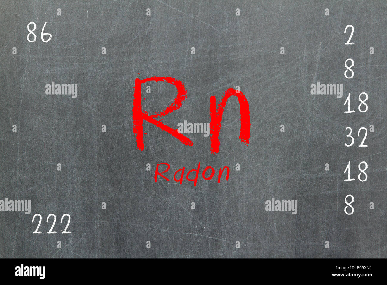 Isolated blackboard with periodic table Radon chemistry Stock Photo - Alamy