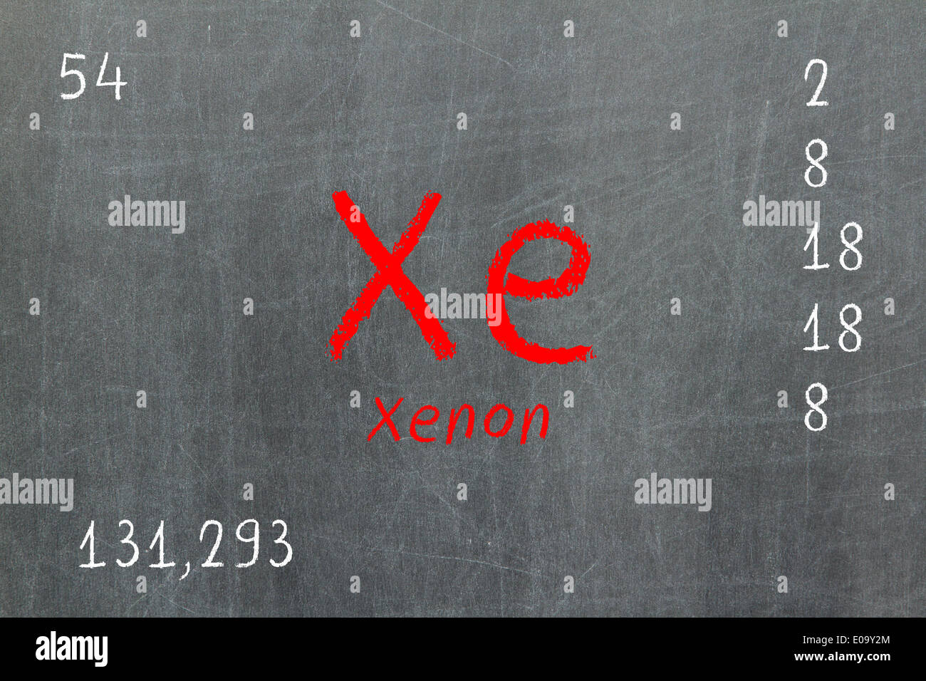 Isolated blackboard with periodic table Xenon Chemistry Stock Photo - Alamy