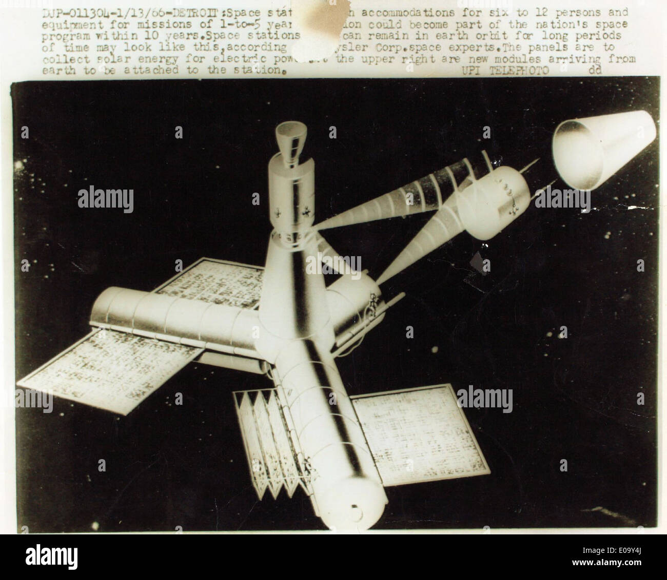 This glossy photo shows the International Space Station (ISS) in space ...
