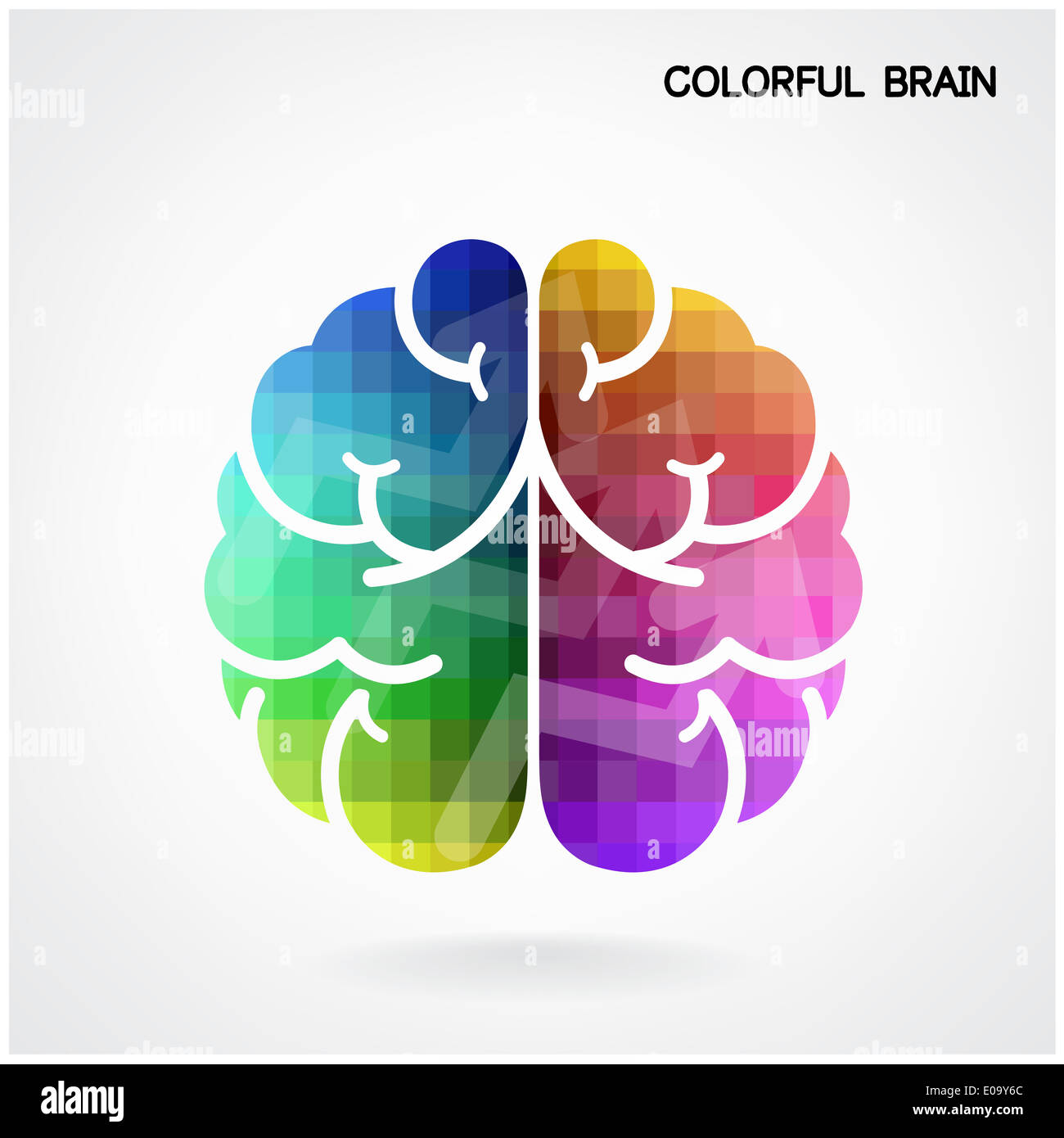 Creative colorful left brain and right brain Idea concept background ...