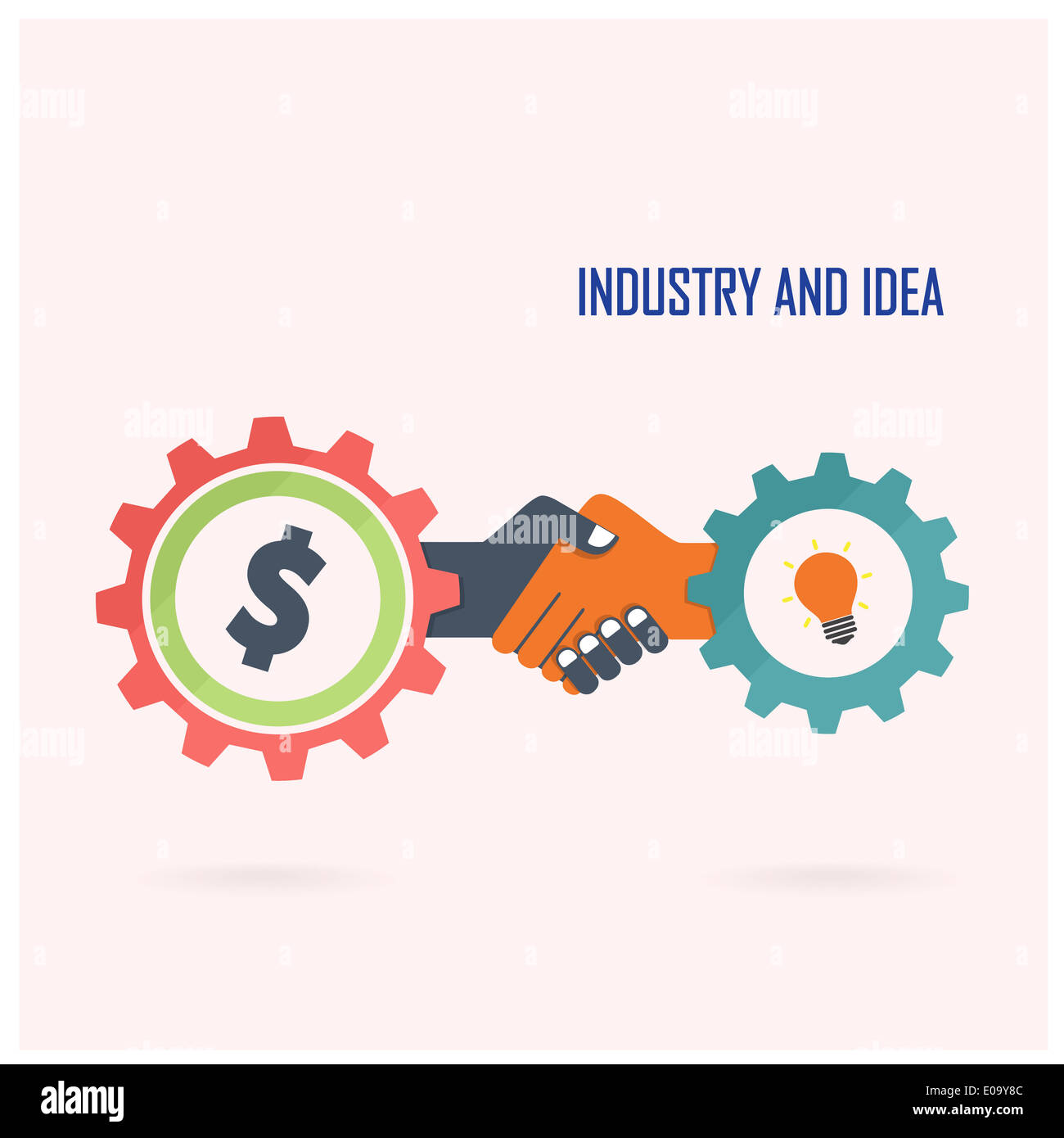 Creative handshake sign and industrial idea concept background design ...