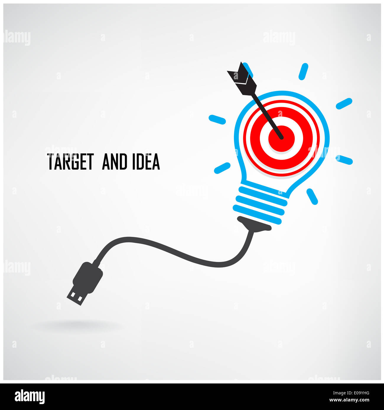Creative light bulb and target concept background design for poster ...