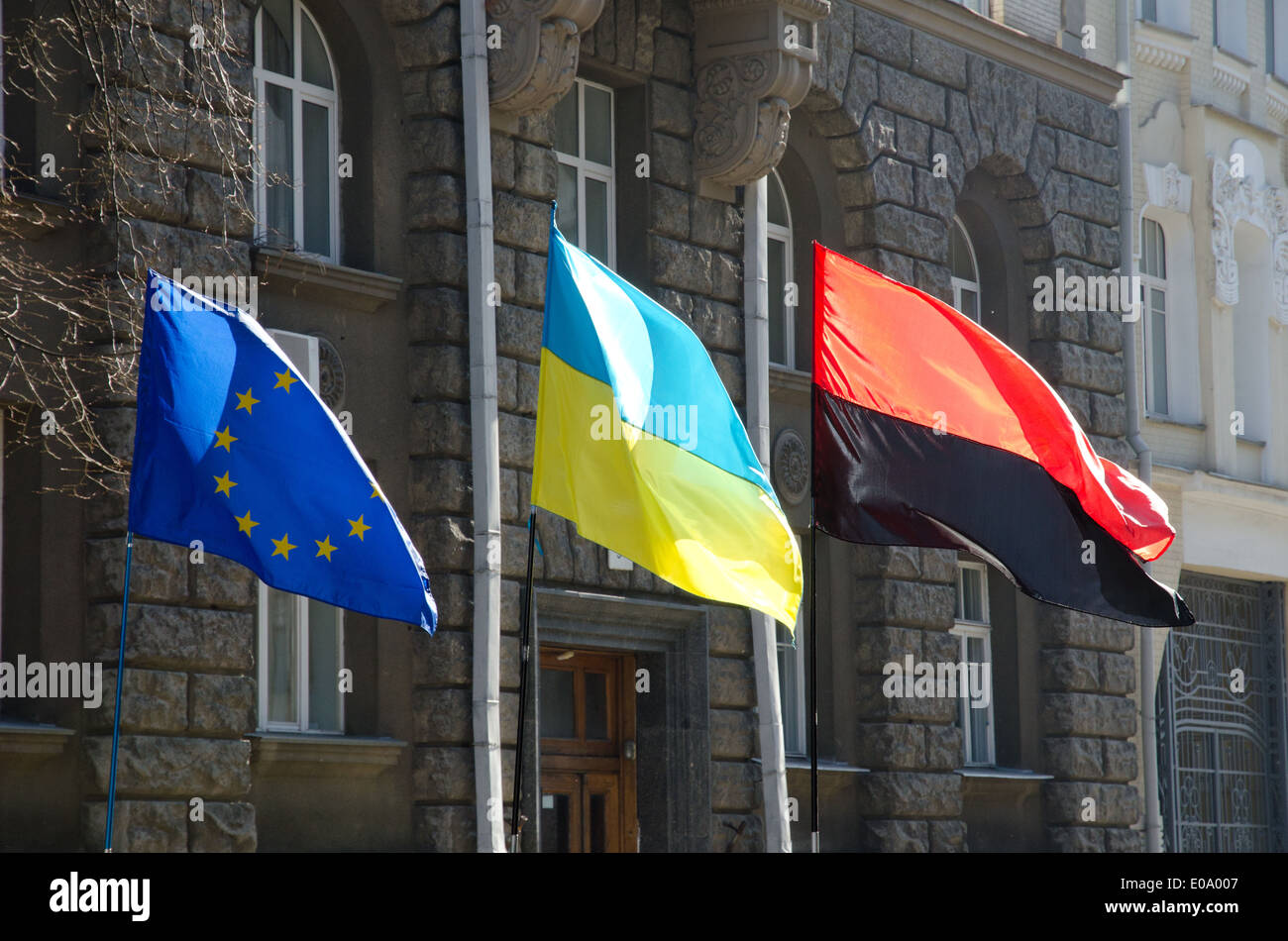 Ukrainian flags in kiev hi-res stock photography and images - Alamy