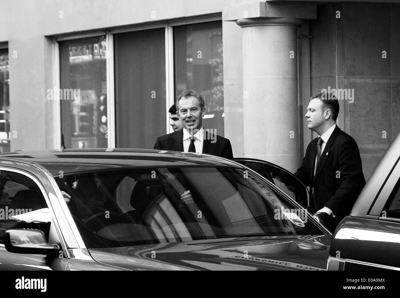 Tony Blair leaves the Hyatt Regency Hotel after meeting with US ...