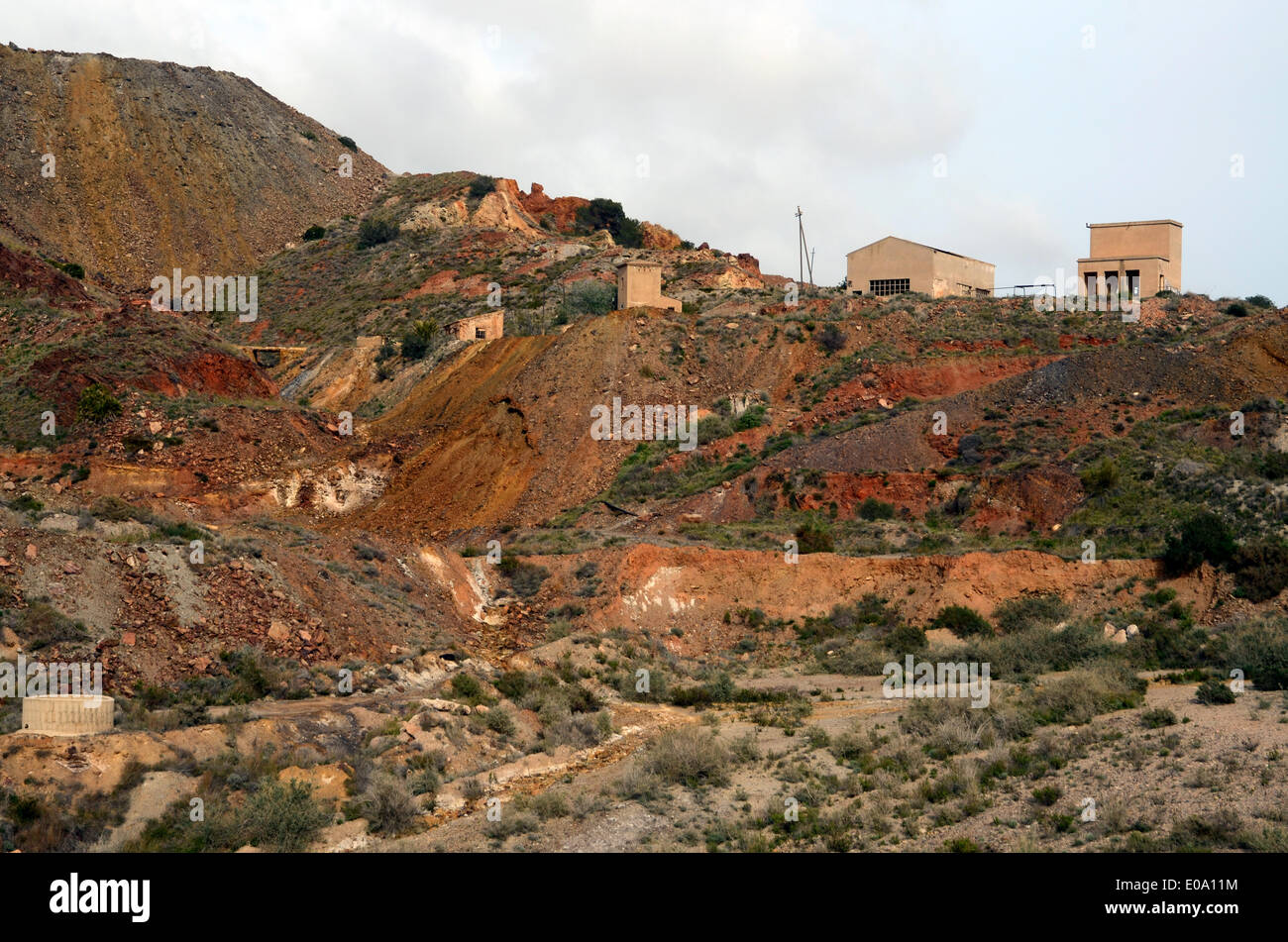 Former open-cast mine area 'Brunita' in La Union, Spain. Ores had ...