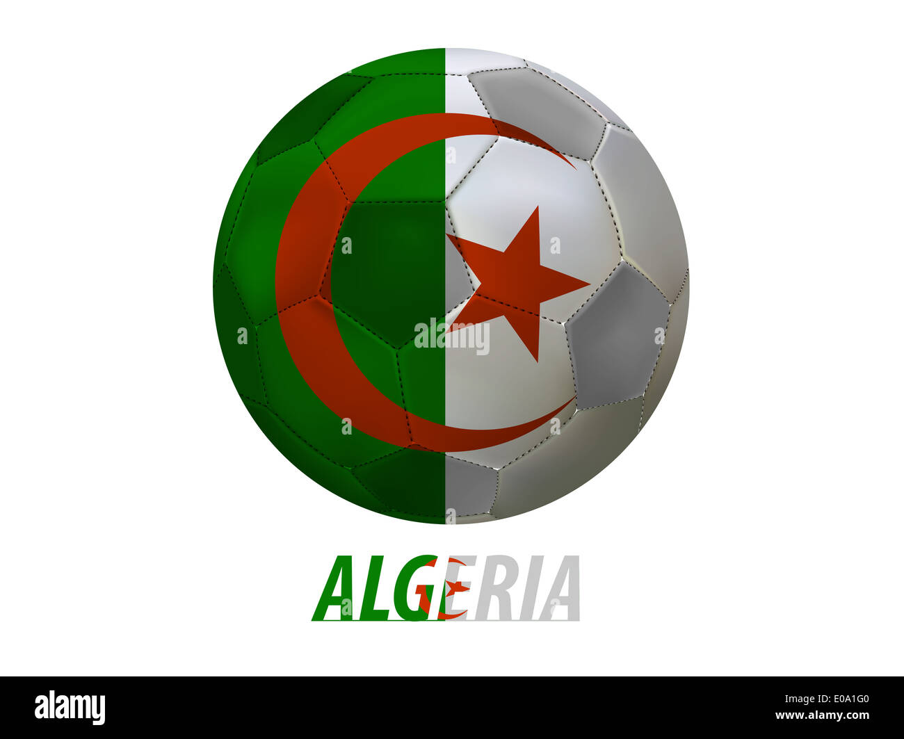 Soccer ball with algeria flag isolated in white Stock Photo - Alamy