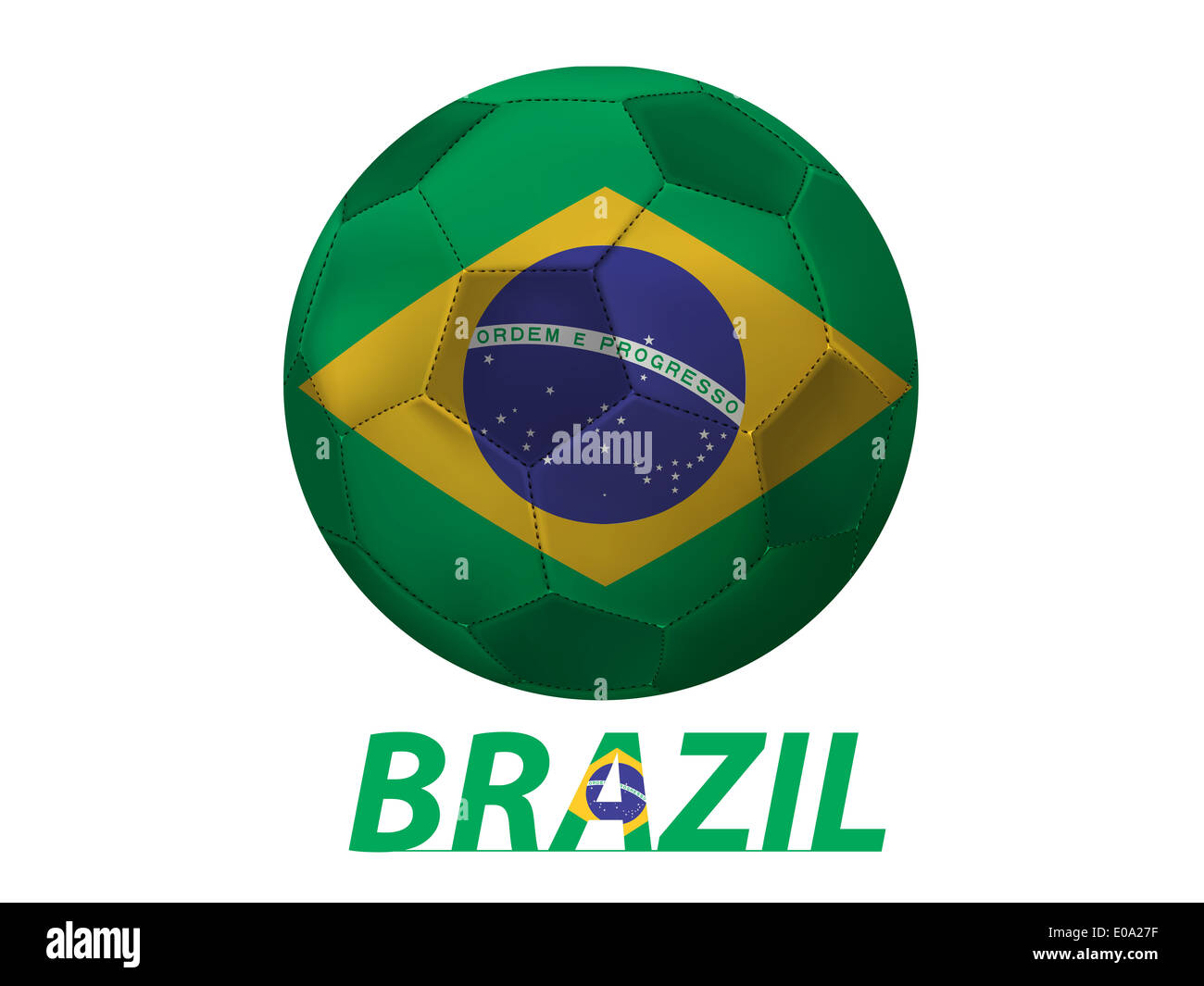 Soccer ball with Brazil flag isolated in white Stock Photo - Alamy