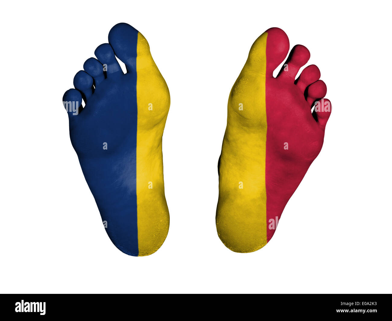 Feet with flag sleeping or death concept flag of Chad Stock Photo - Alamy