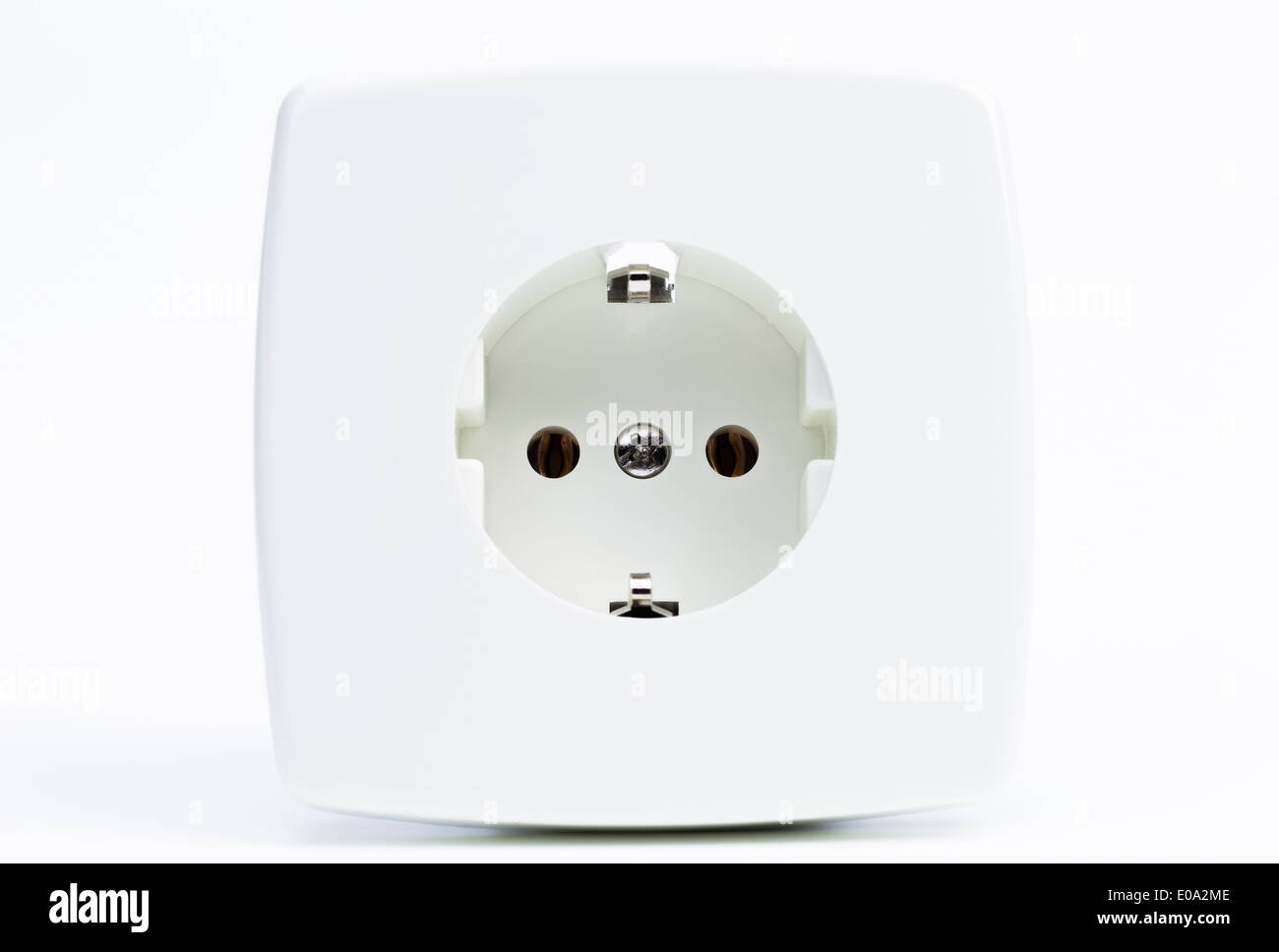 Image shows a power socket isolated on white background Stock Photo - Alamy