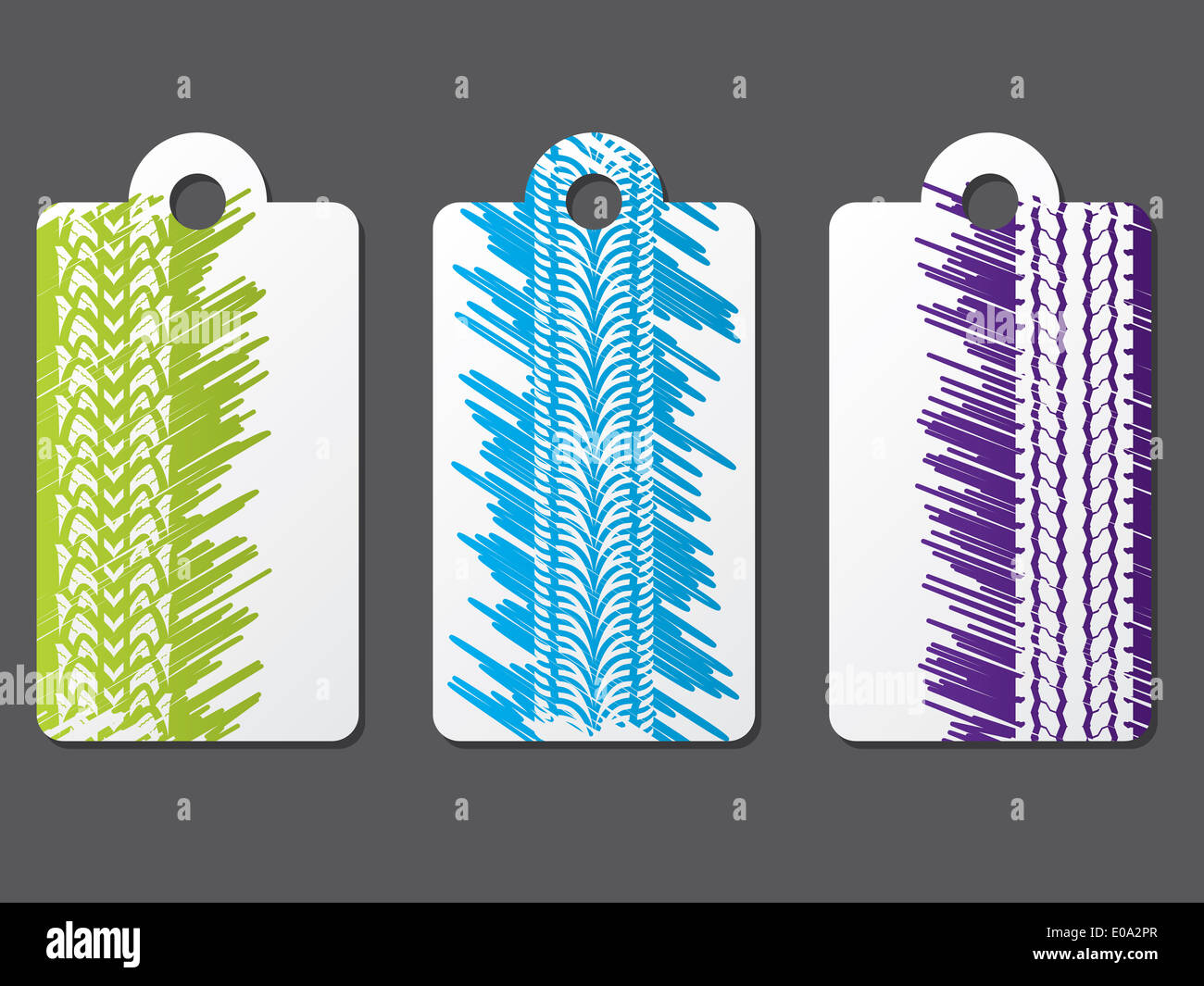 Tire label set with scribbled color background Stock Photo - Alamy