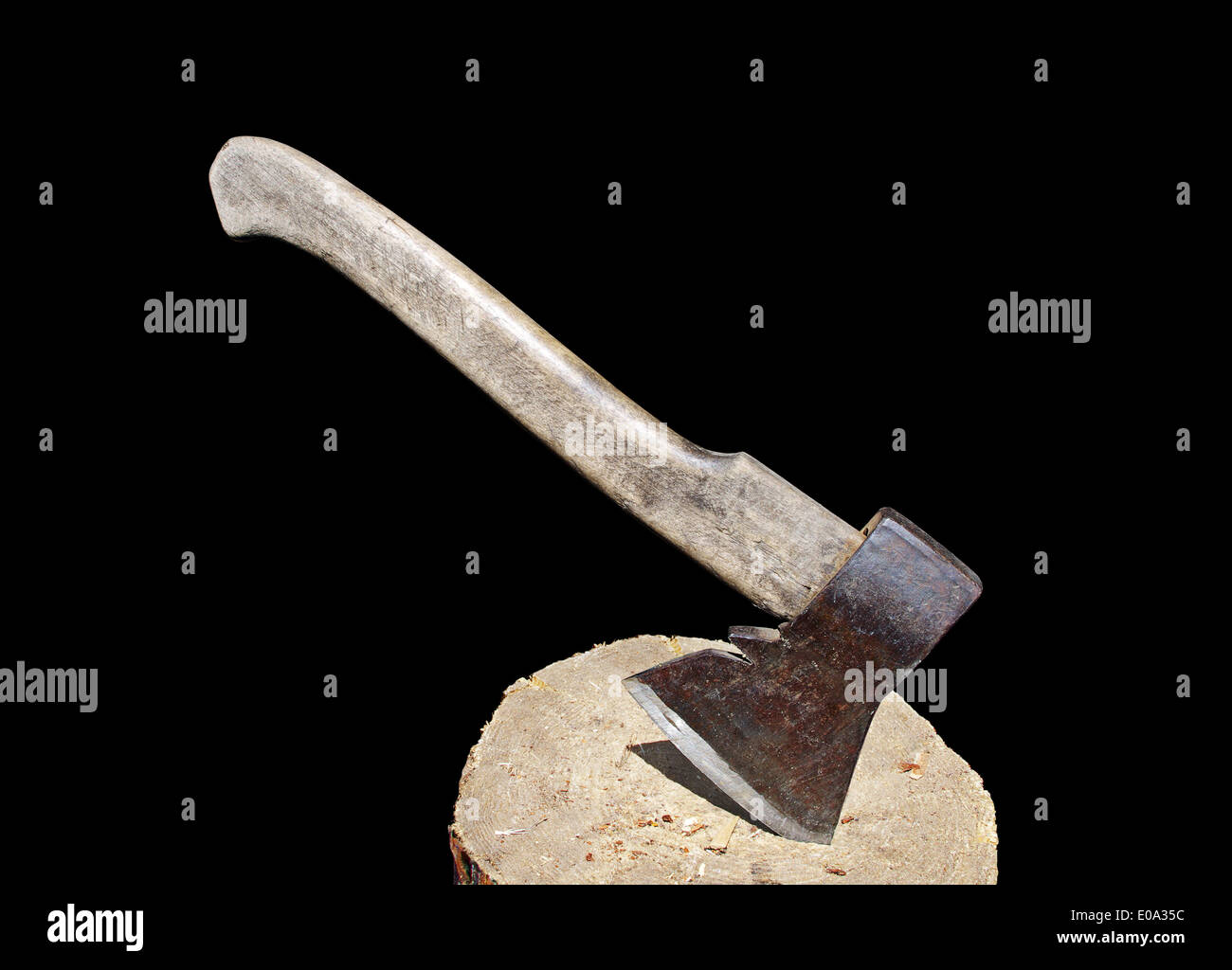 Old axe isolated on a black background Stock Photo - Alamy
