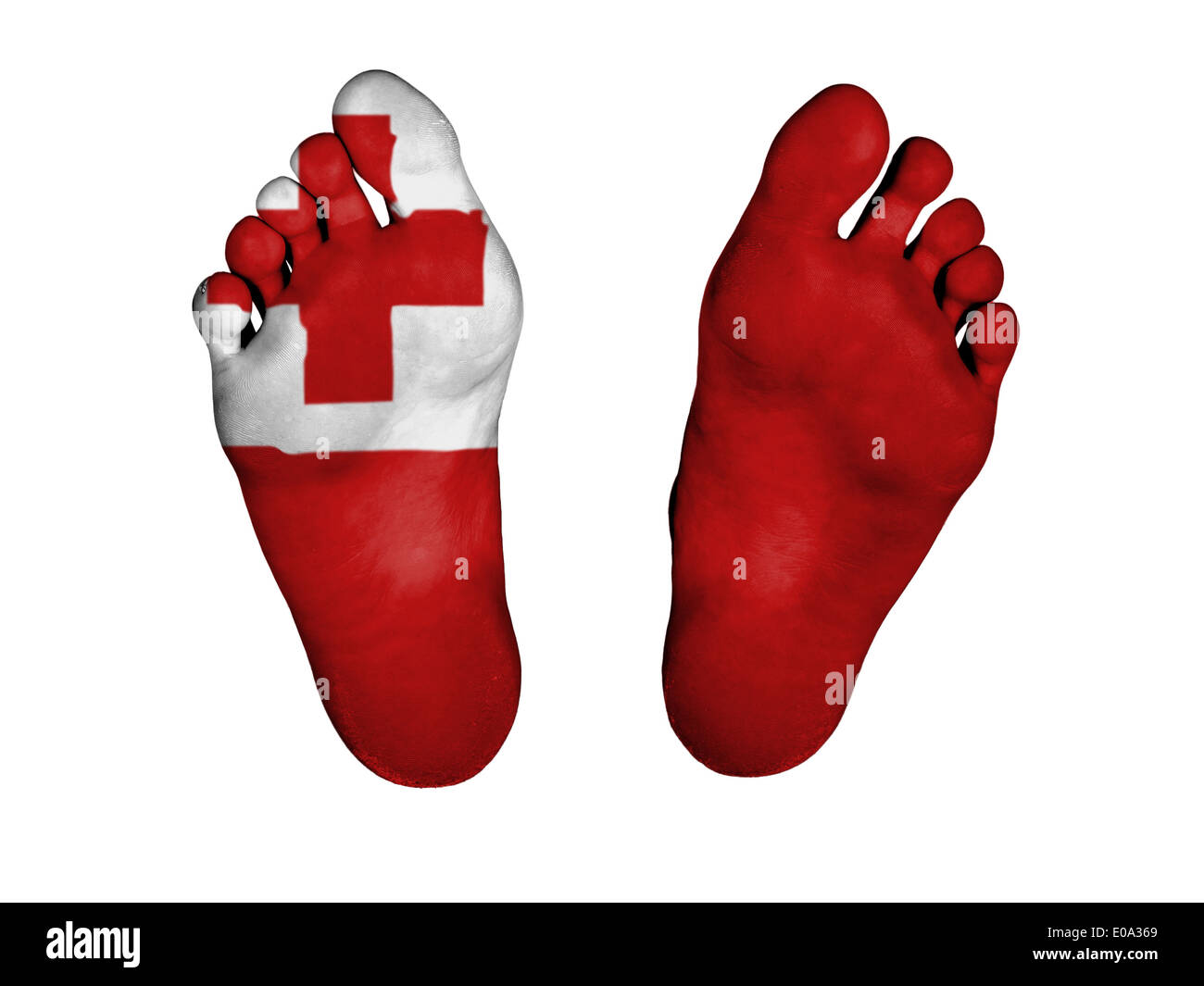 Feet with flag sleeping or death concept flag of Tonga Stock Photo - Alamy