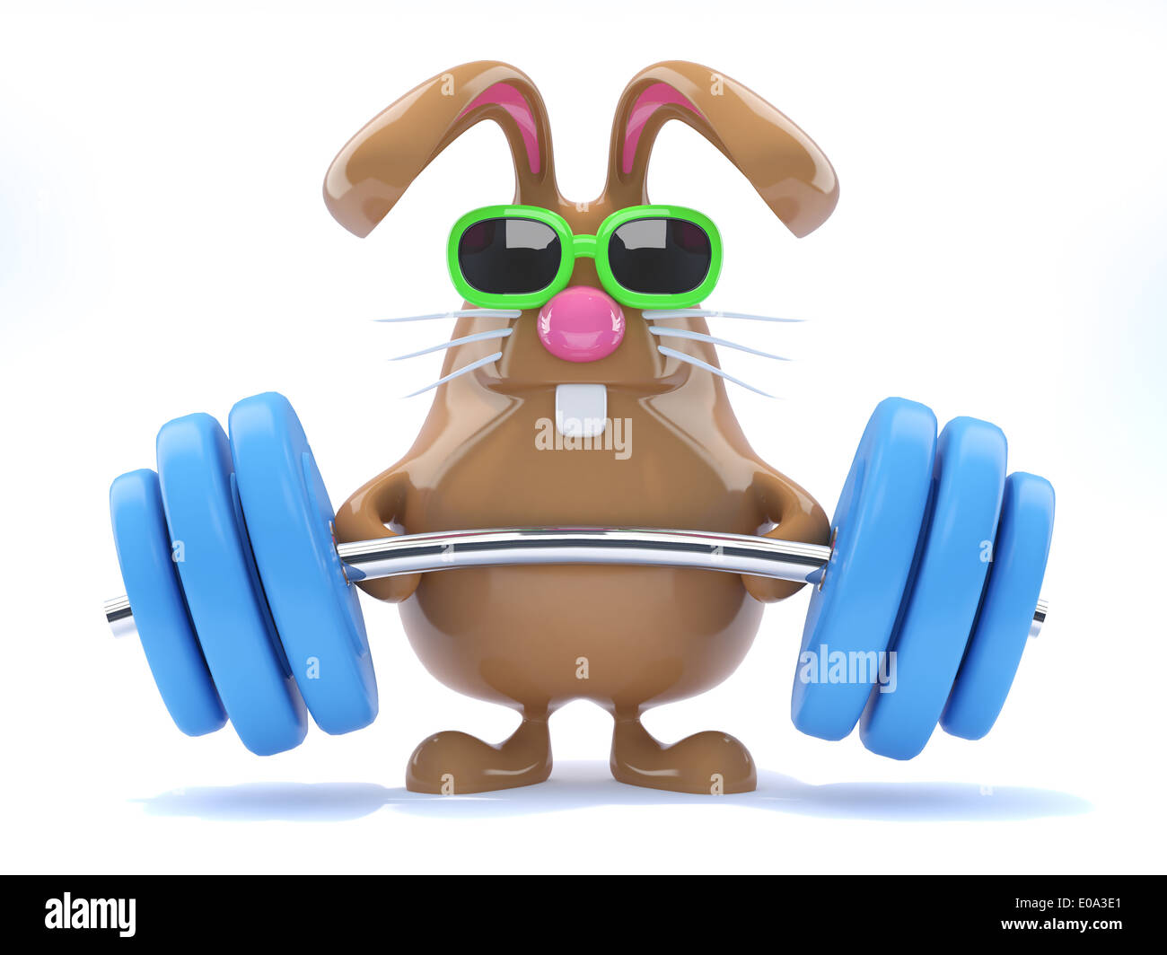 3d Rabbit lifts weights Stock Photo - Alamy
