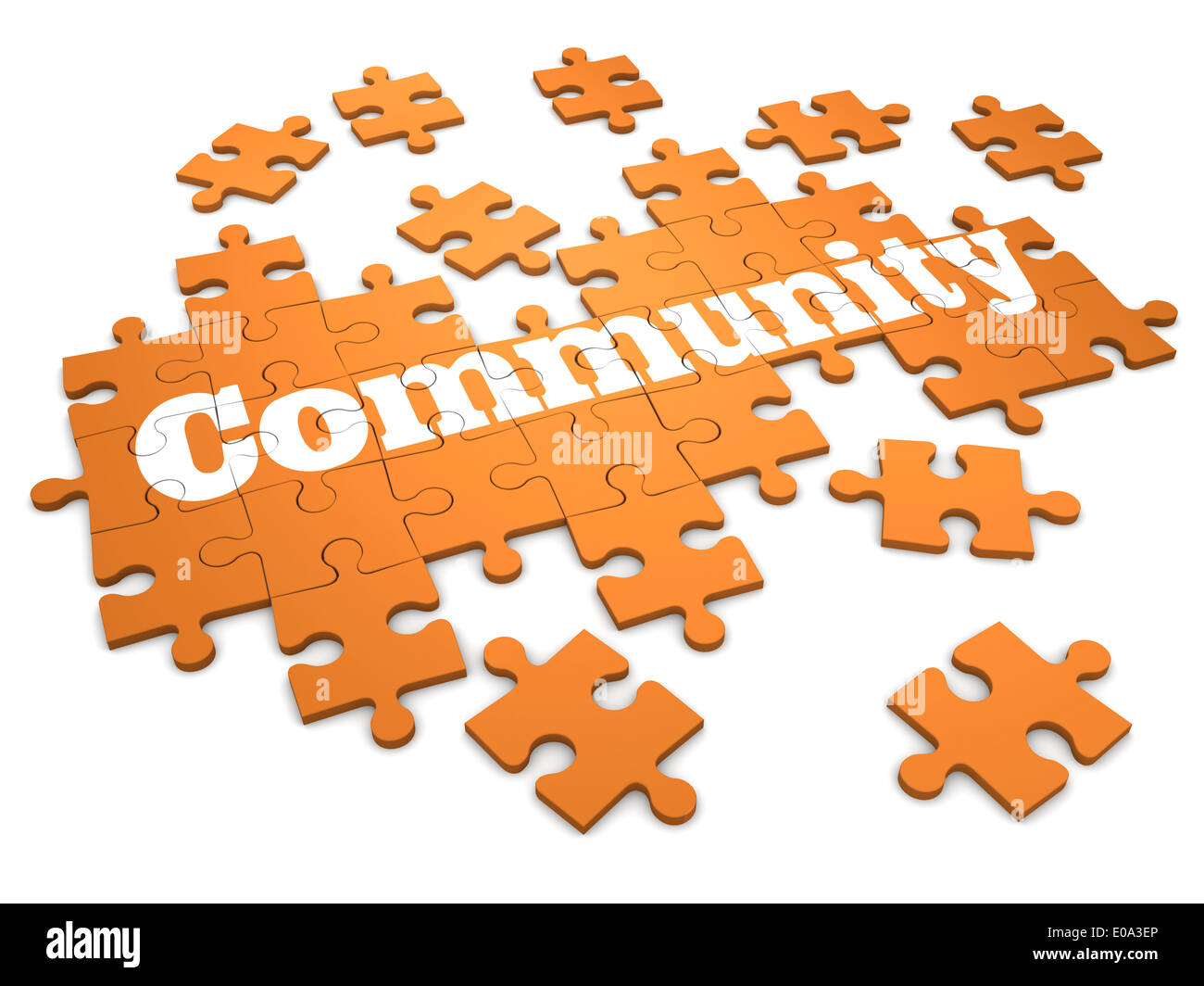 3d Community jigsaw puzzle Stock Photo - Alamy
