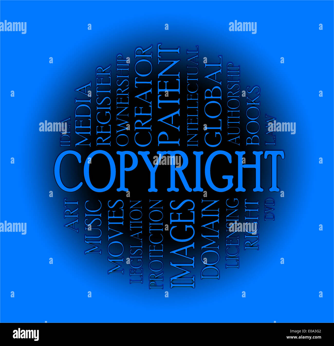 Copyright word cloud concept with a colorful background Stock Photo - Alamy