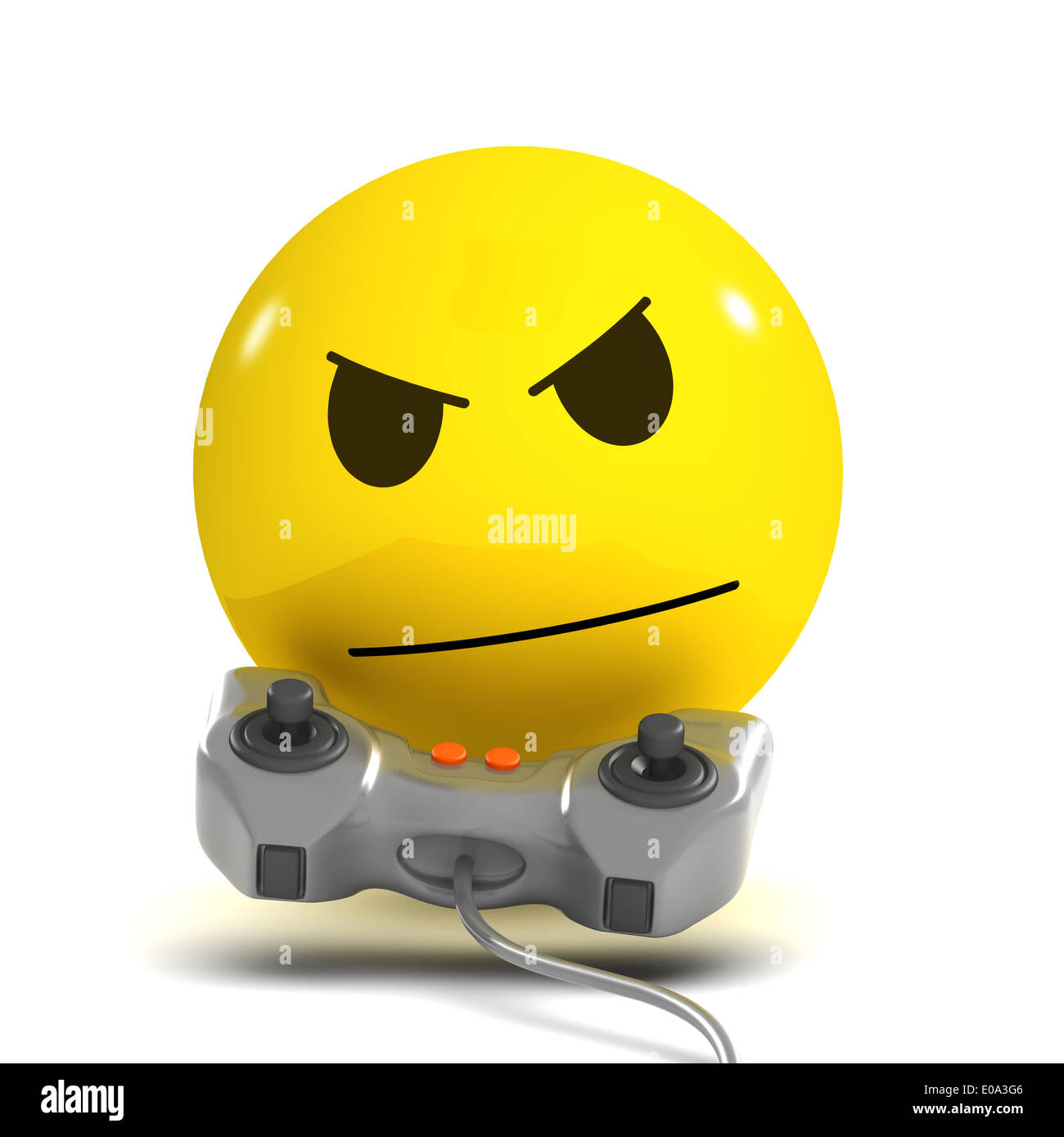 3d Smiley playing videogames Stock Photo - Alamy