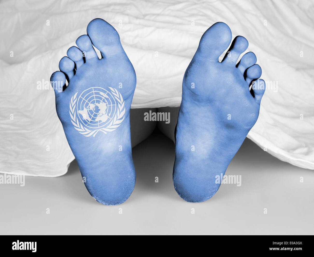 Dead body under a white sheet suicide murder or natural death United ...