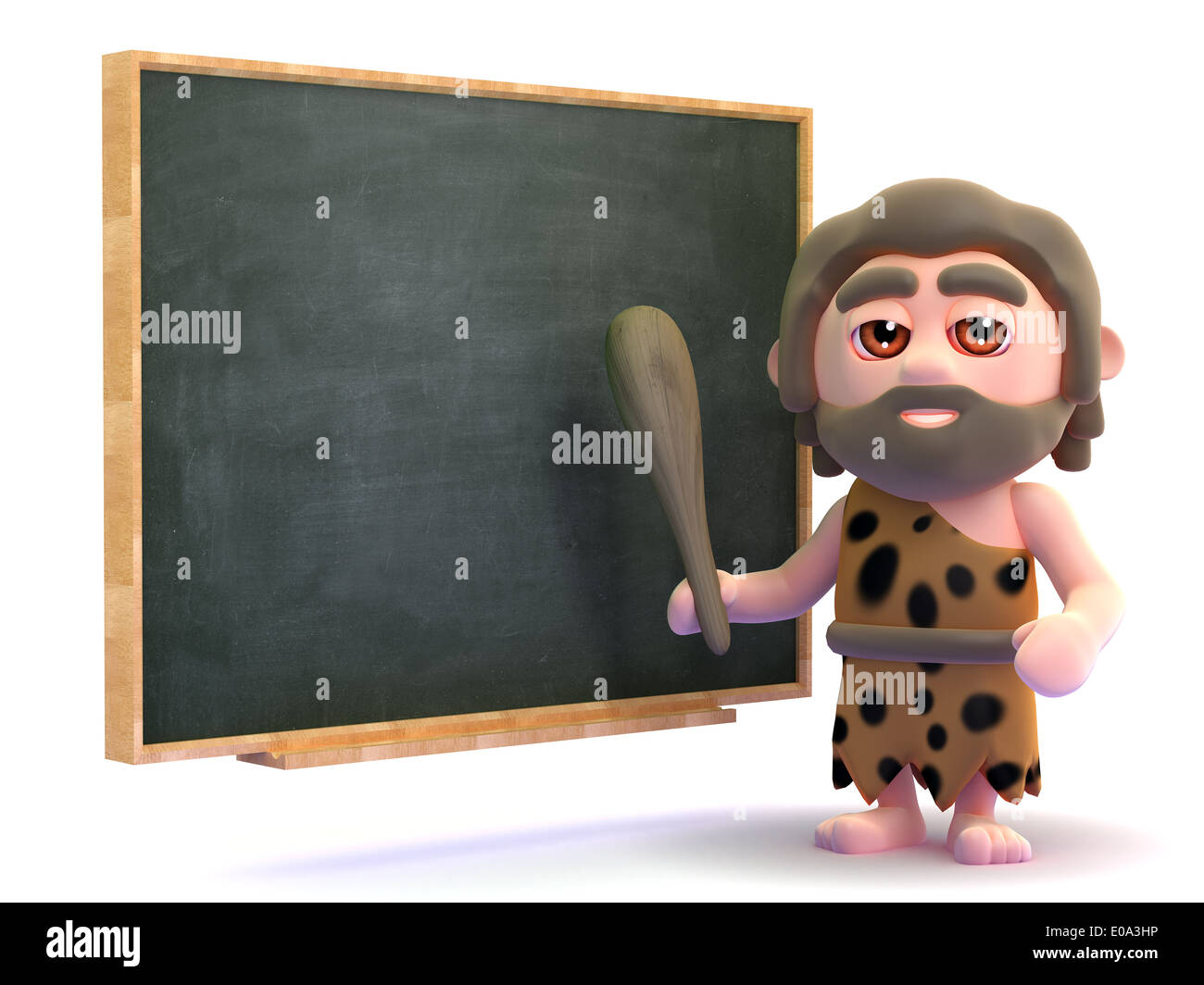3d Caveman teaches at the blackboard Stock Photo - Alamy