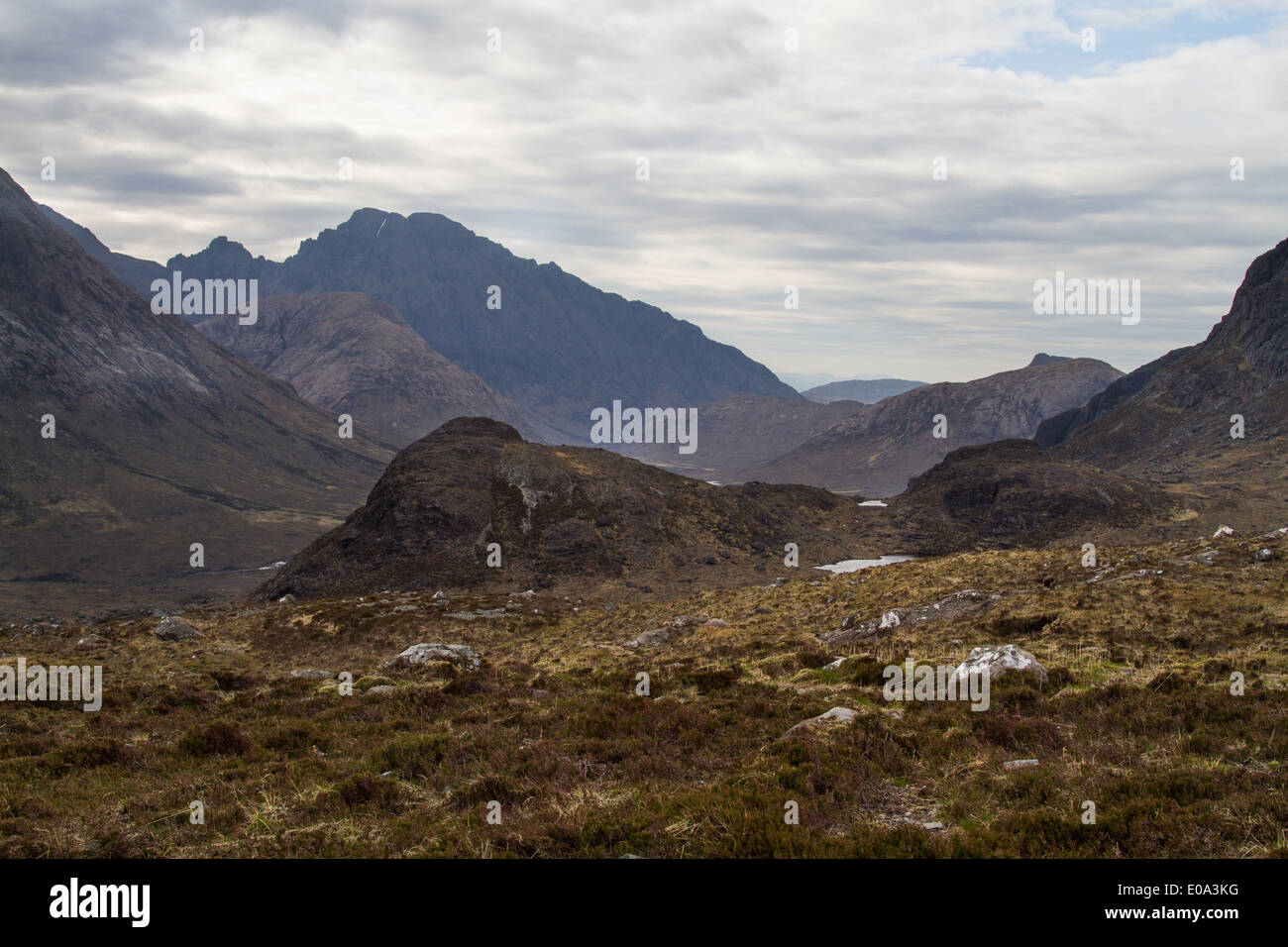 Sligachan valley and the Cuillin Mountains, Isle of Skye Stock Photo ...
