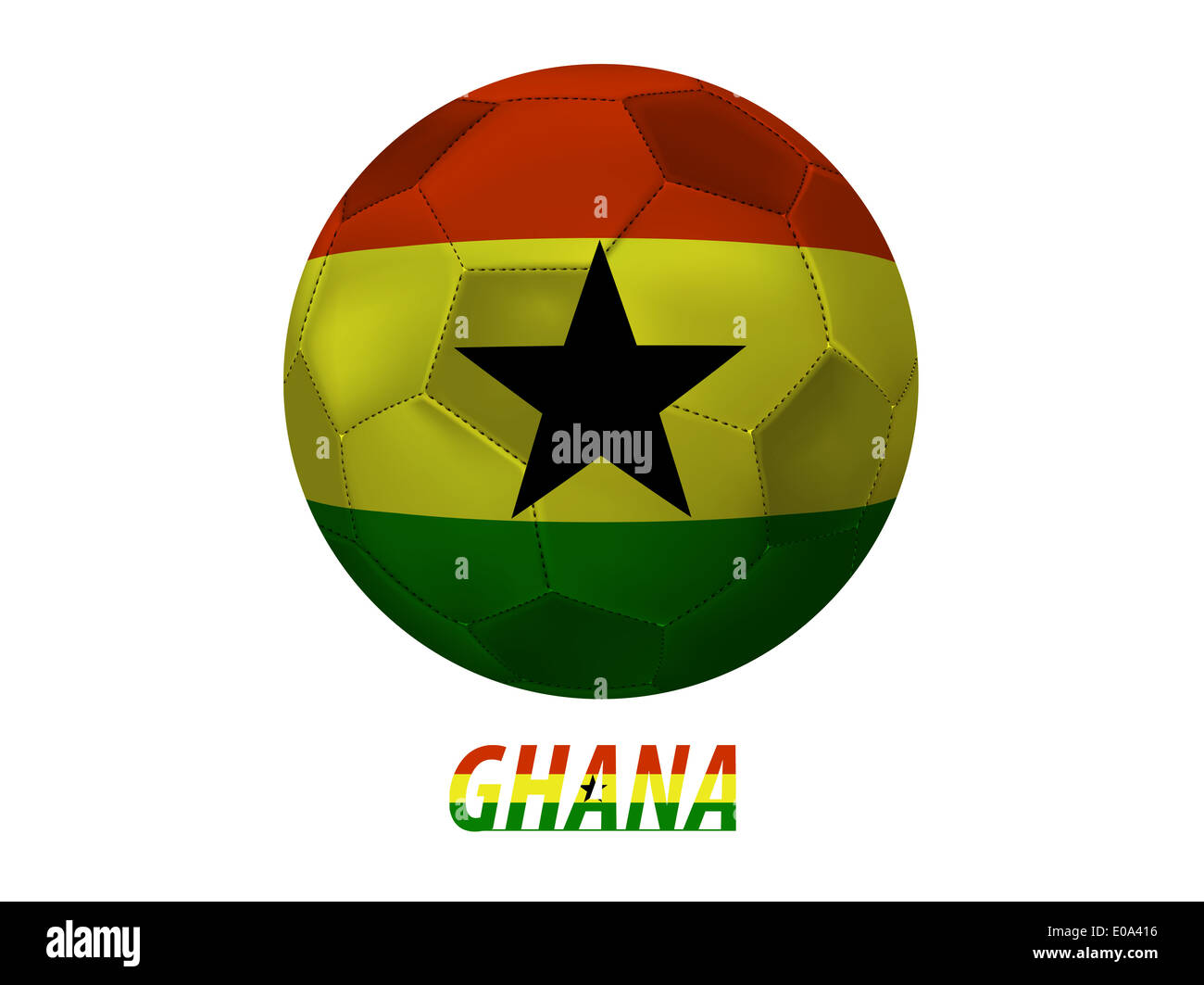 Soccer ball with ghana flag isolated in white Stock Photo - Alamy