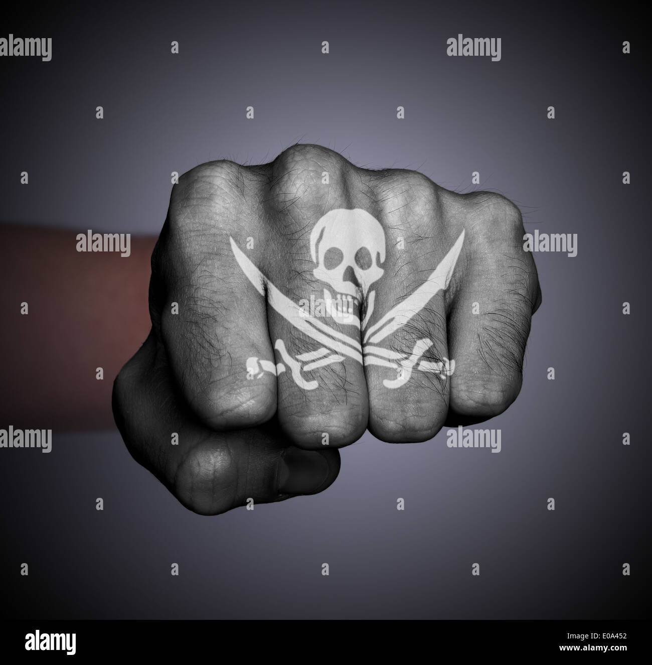 Front view of a punching hand pirate Stock Photo - Alamy