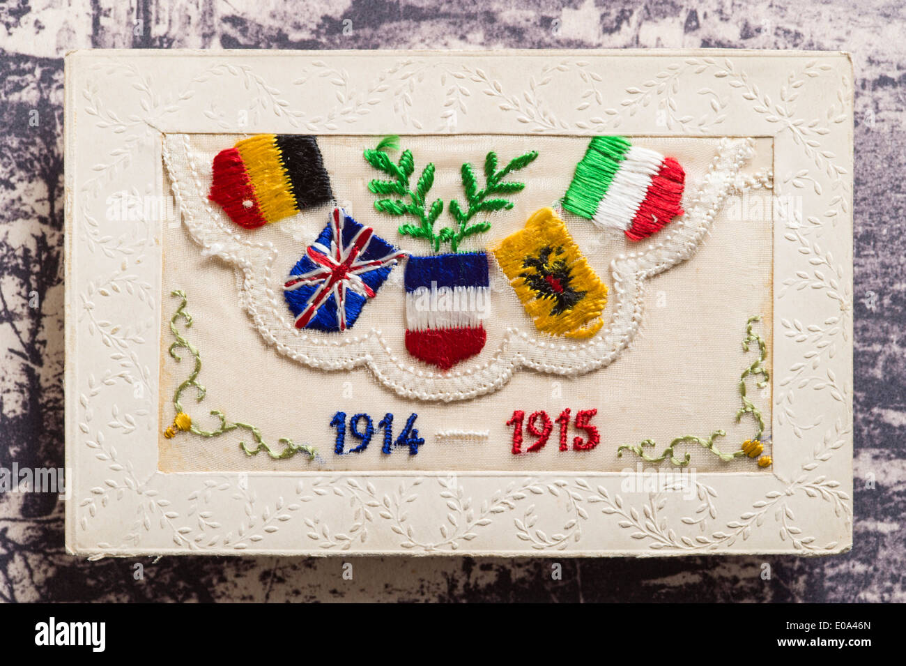 Embroidered postcards from first world hi-res stock photography and ...