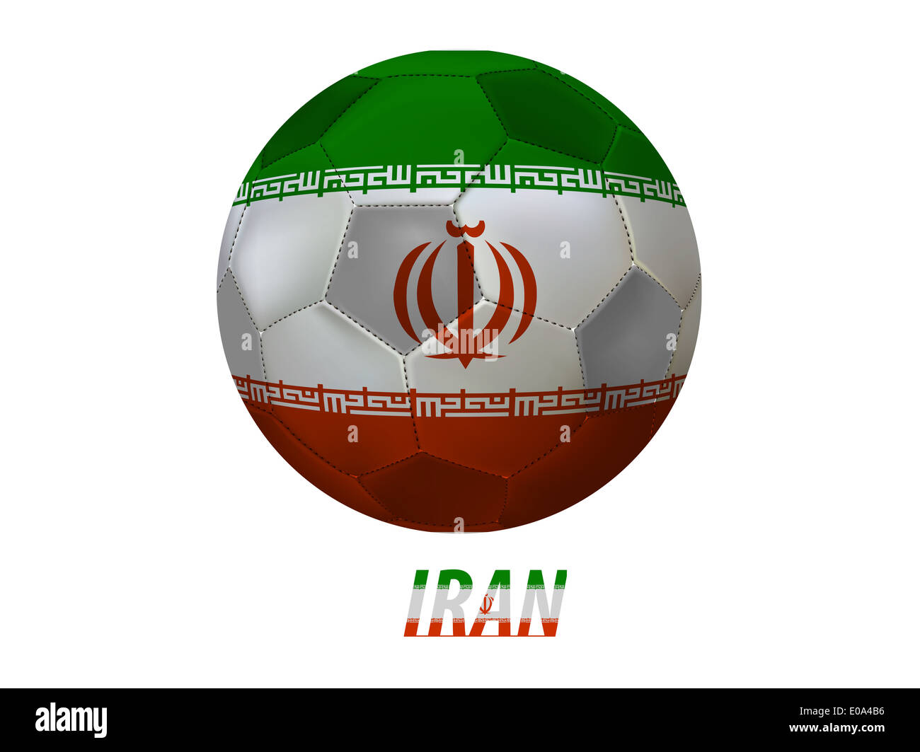 Soccer ball with iran flag isolated in white Stock Photo - Alamy