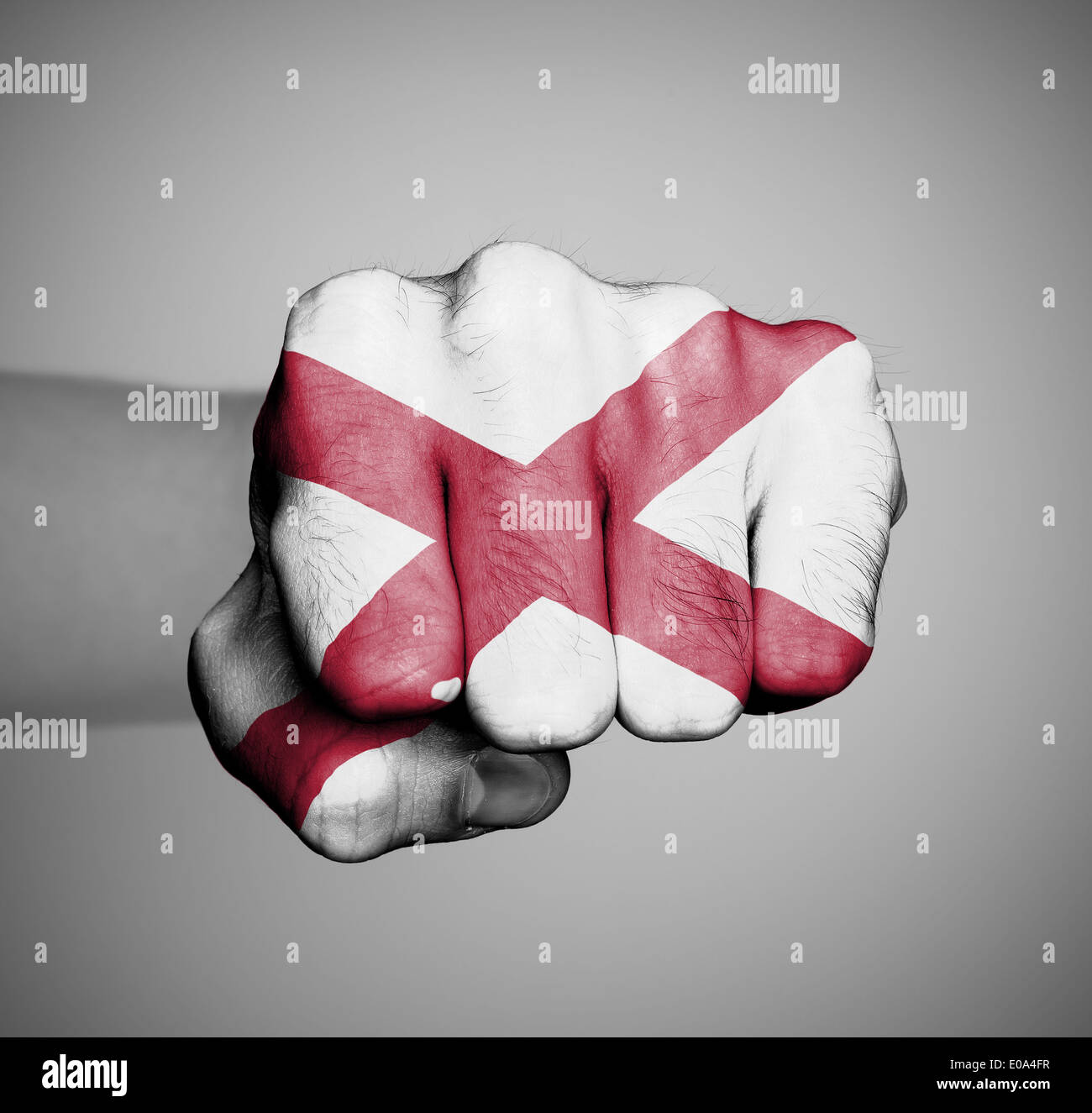 United states fist with the flag of a state Alabama Stock Photo - Alamy