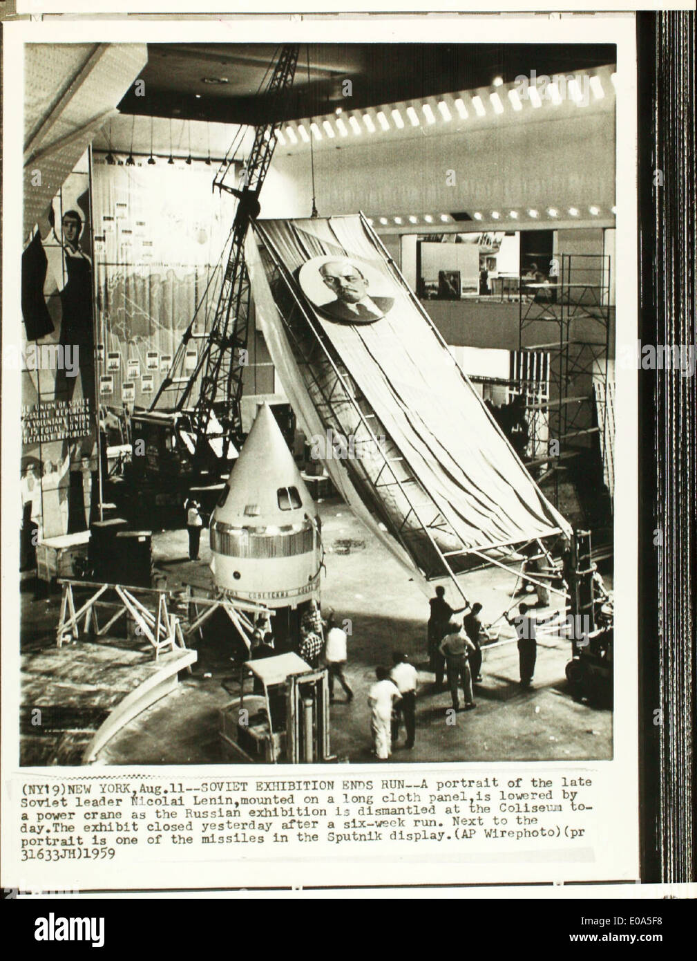 This glossy photograph showcases the Soviet Union's Sputnik rocket ...