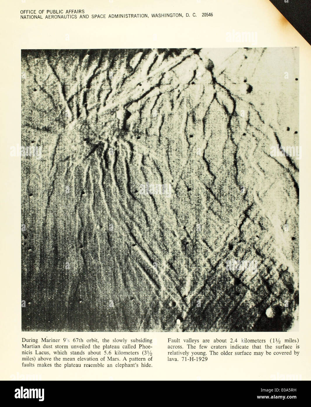 This glossy photo features a NASA Mariner spacecraft, part of the ...