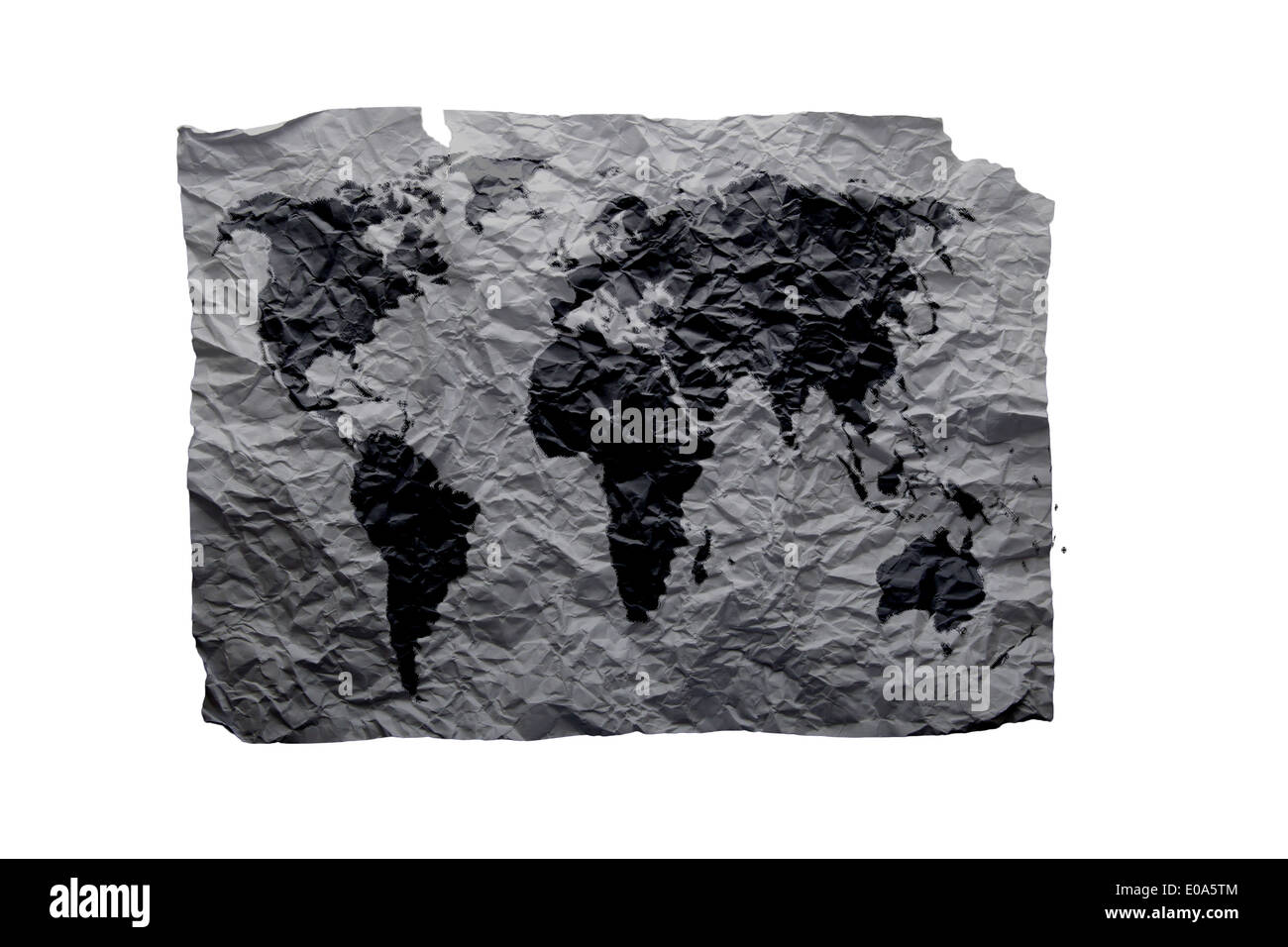 Old piece of paper world map isolated Stock Photo - Alamy
