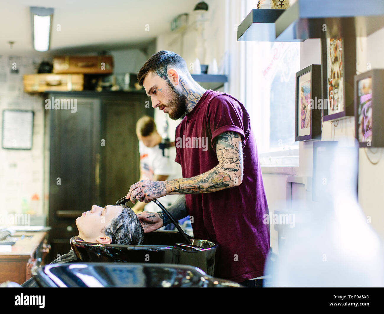 Hair washing techniques hi-res stock photography and images - Alamy