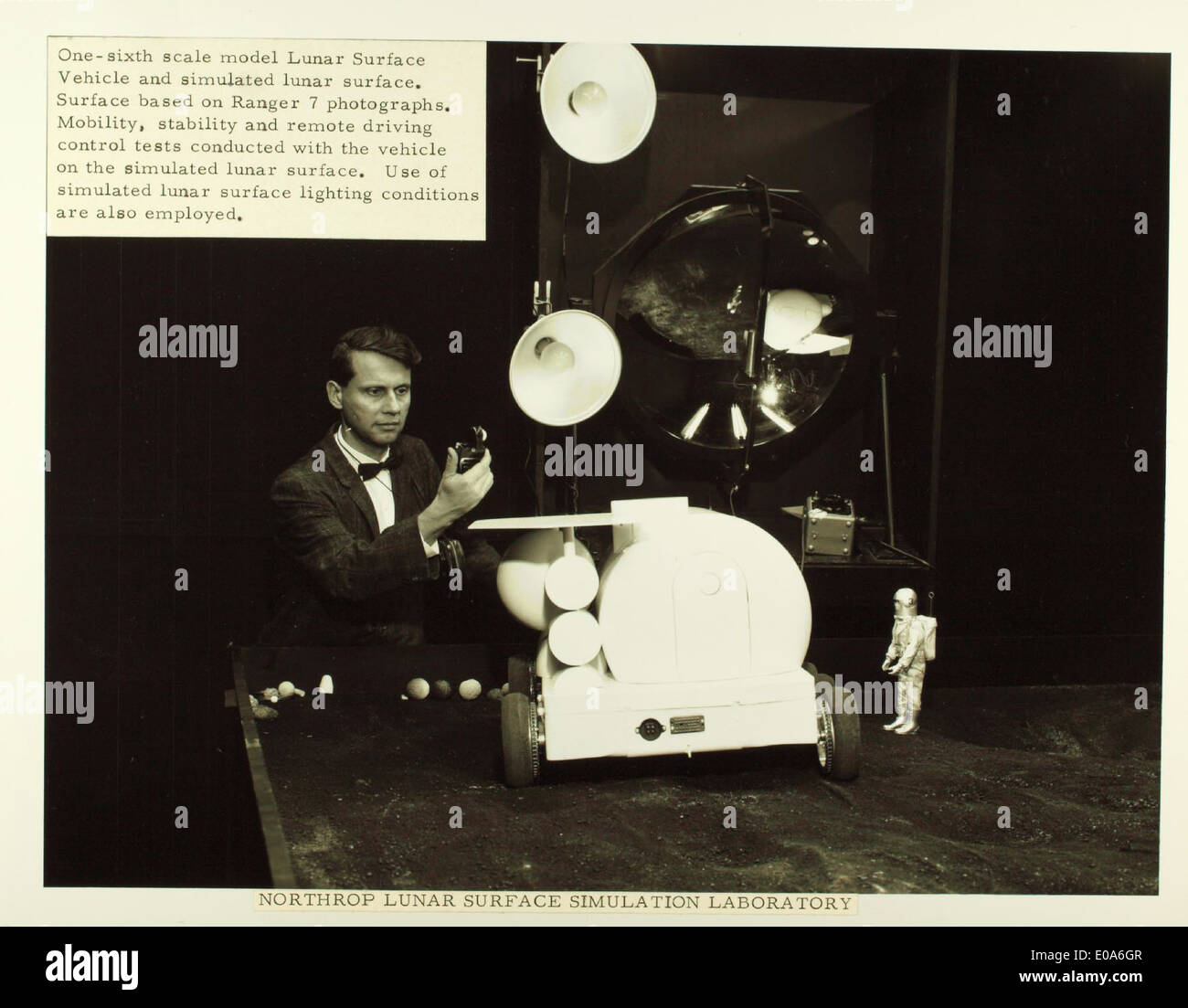 This glossy photo shows models of the Lunar Roving Vehicle, which was ...