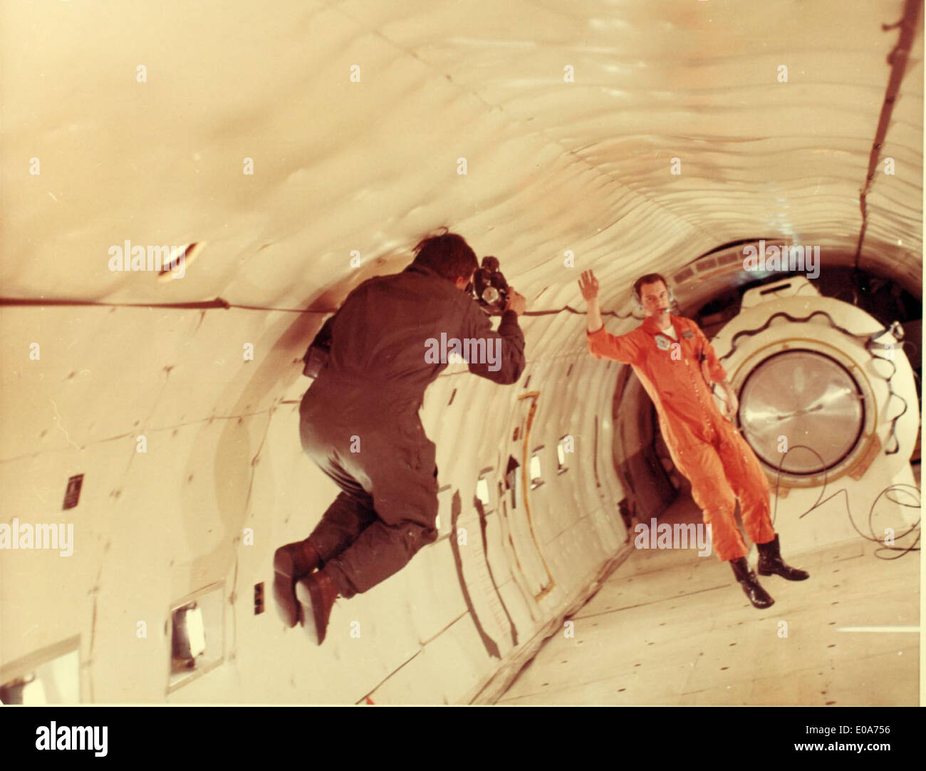 This photo captures NASA's weightlessness tests, conducted to simulate ...