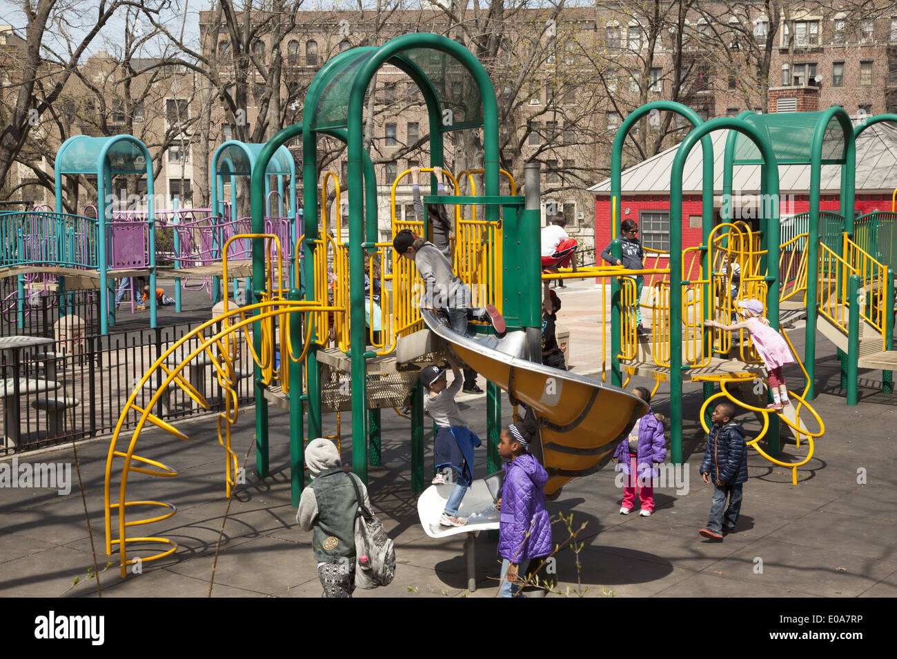Cheerful playground at Mount Prospect Park along Eastern Parkway in ...