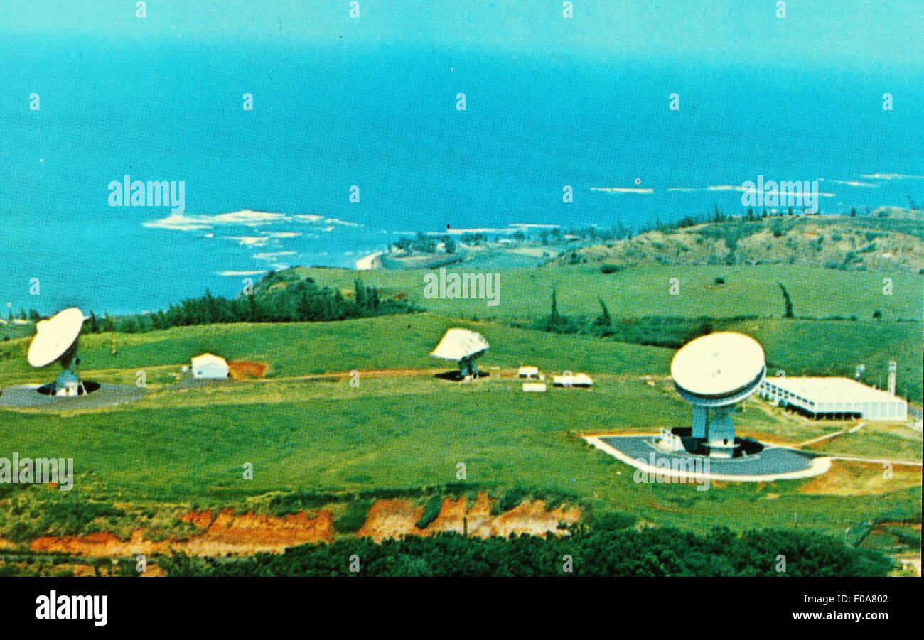 This glossy photo shows the Paumalu Earth Station in Hawaii, part of ...