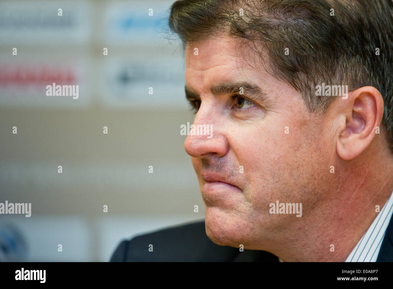 Nuremberg, Germany. 06th May, 2014. US coach Peter Laviolette is ...