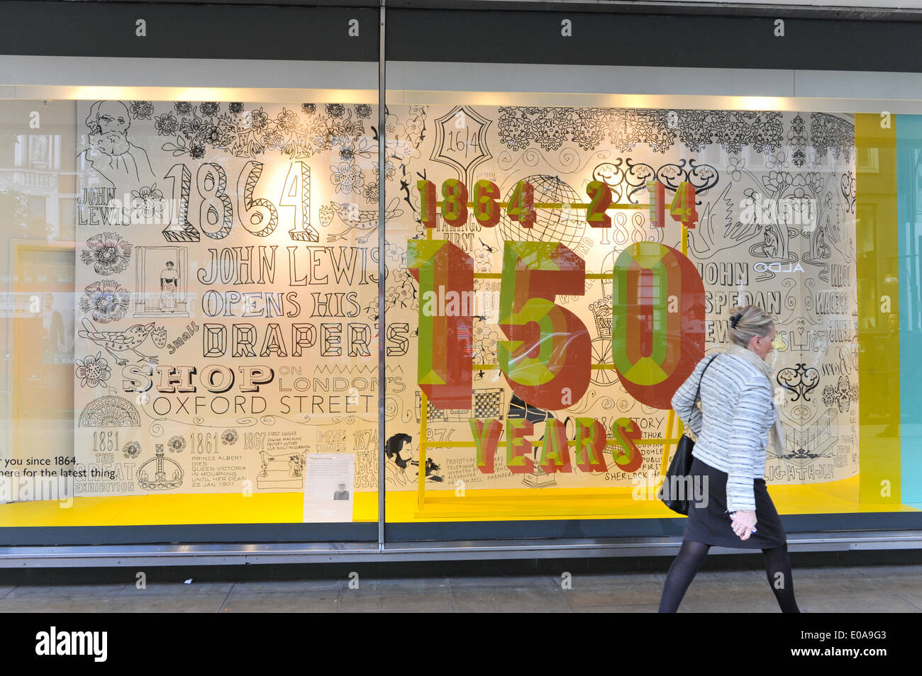 Oxford Street, London, UK. 7th May 2014. Window displays in the John ...