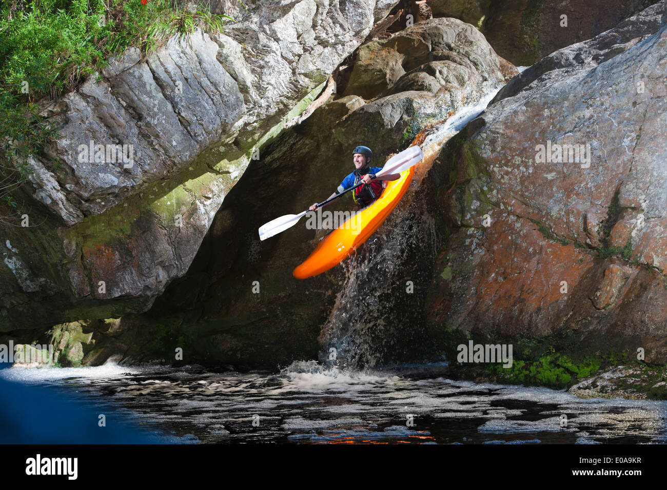 Orange kayak waterfall hi-res stock photography and images - Alamy