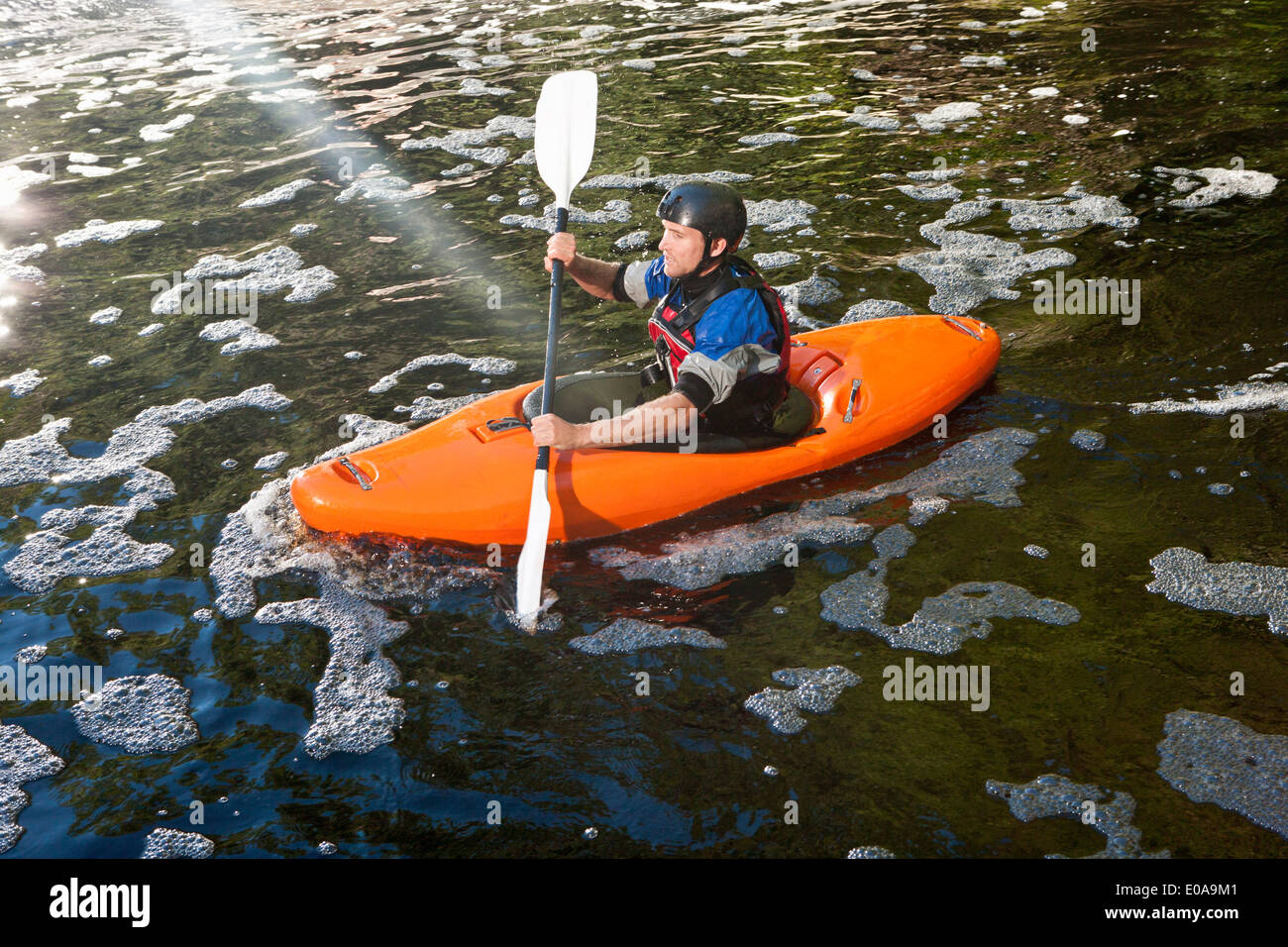 Man kayaker on quiet river hi-res stock photography and images - Alamy